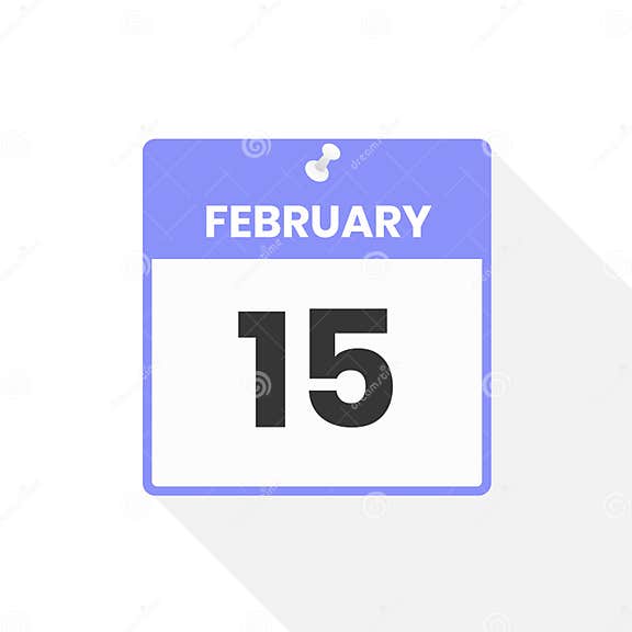 February 15 Calendar Icon. Date, Month Calendar Icon Vector ... February 15 Calendar Icon. Date, Month Calendar Icon Vector ...