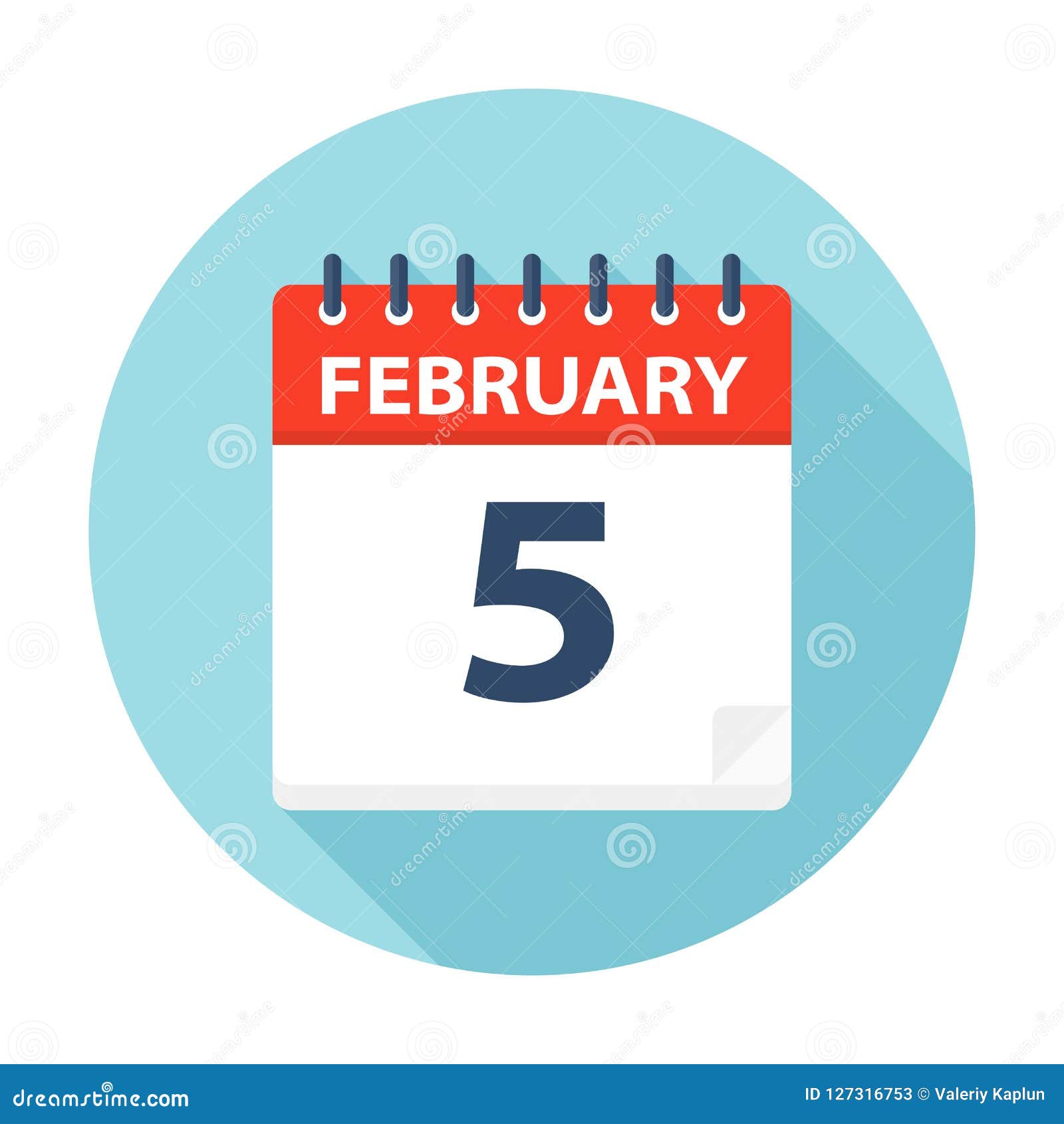 February 5 - Calendar Icon stock illustration. Illustration of february ...