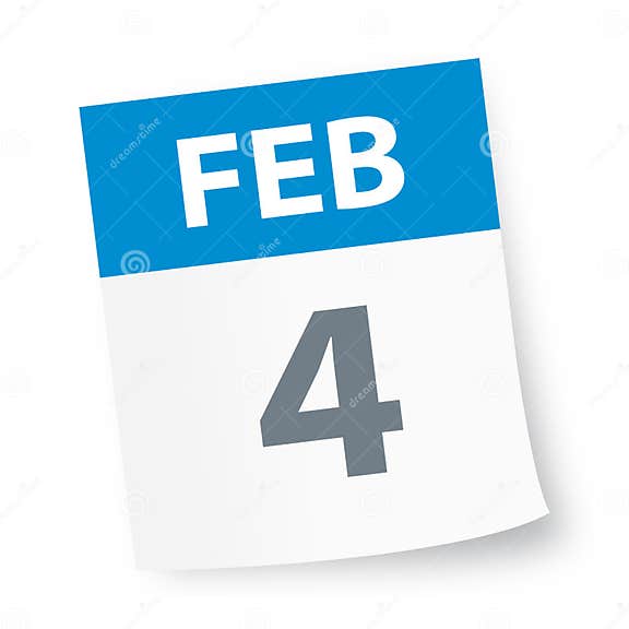 February 4 - Calendar Icon stock illustration. Illustration of leaf ...