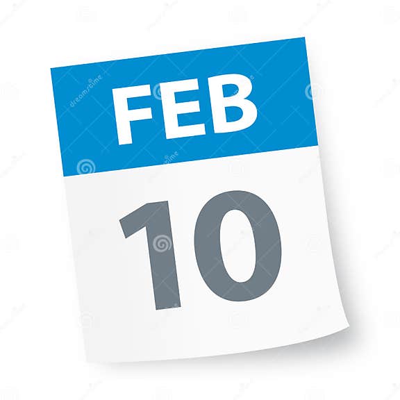 February 10 - Calendar Icon Stock Illustration - Illustration of ...
