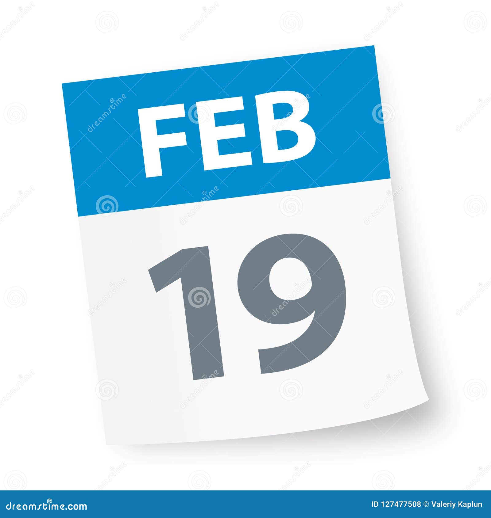February 19 - Calendar Icon Stock Illustration - Illustration of time ...