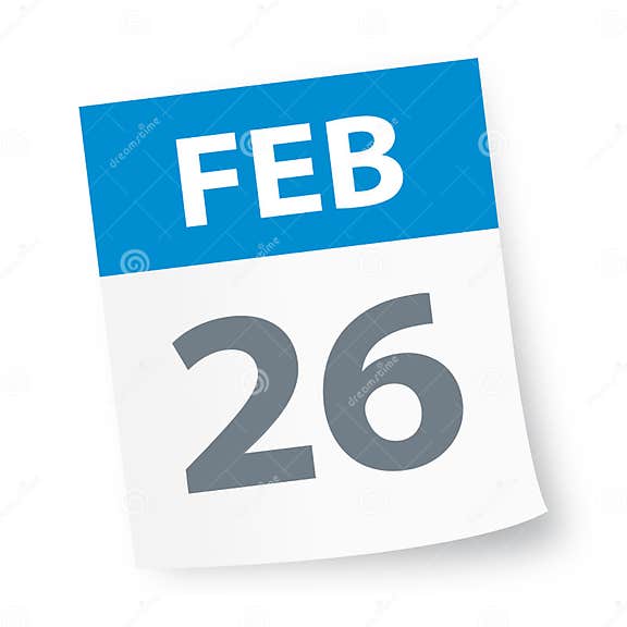 February 26 - Calendar Icon Stock Illustration - Illustration of ...