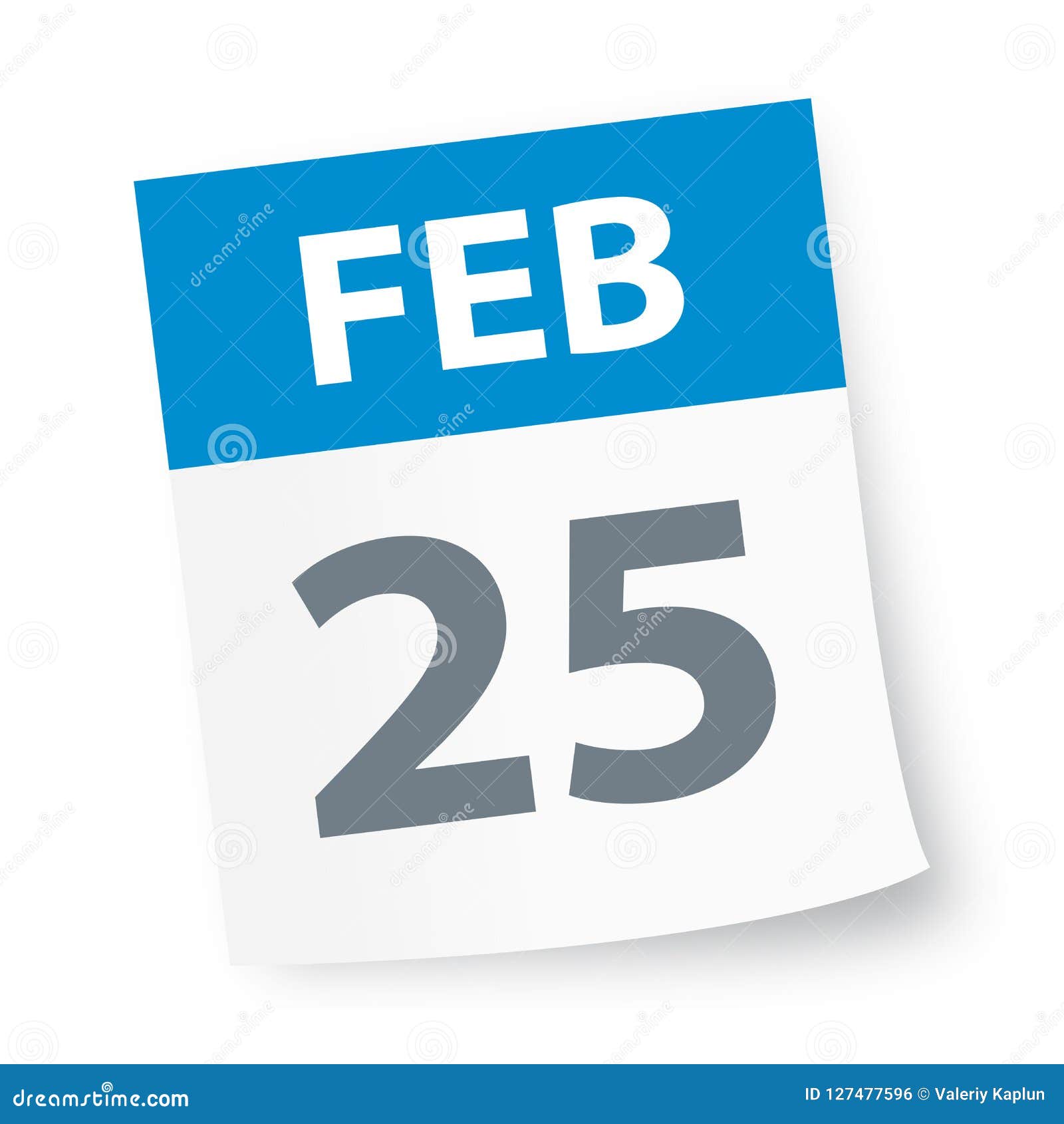 February 25 - Calendar Icon Stock Illustration - Illustration of shadow ...