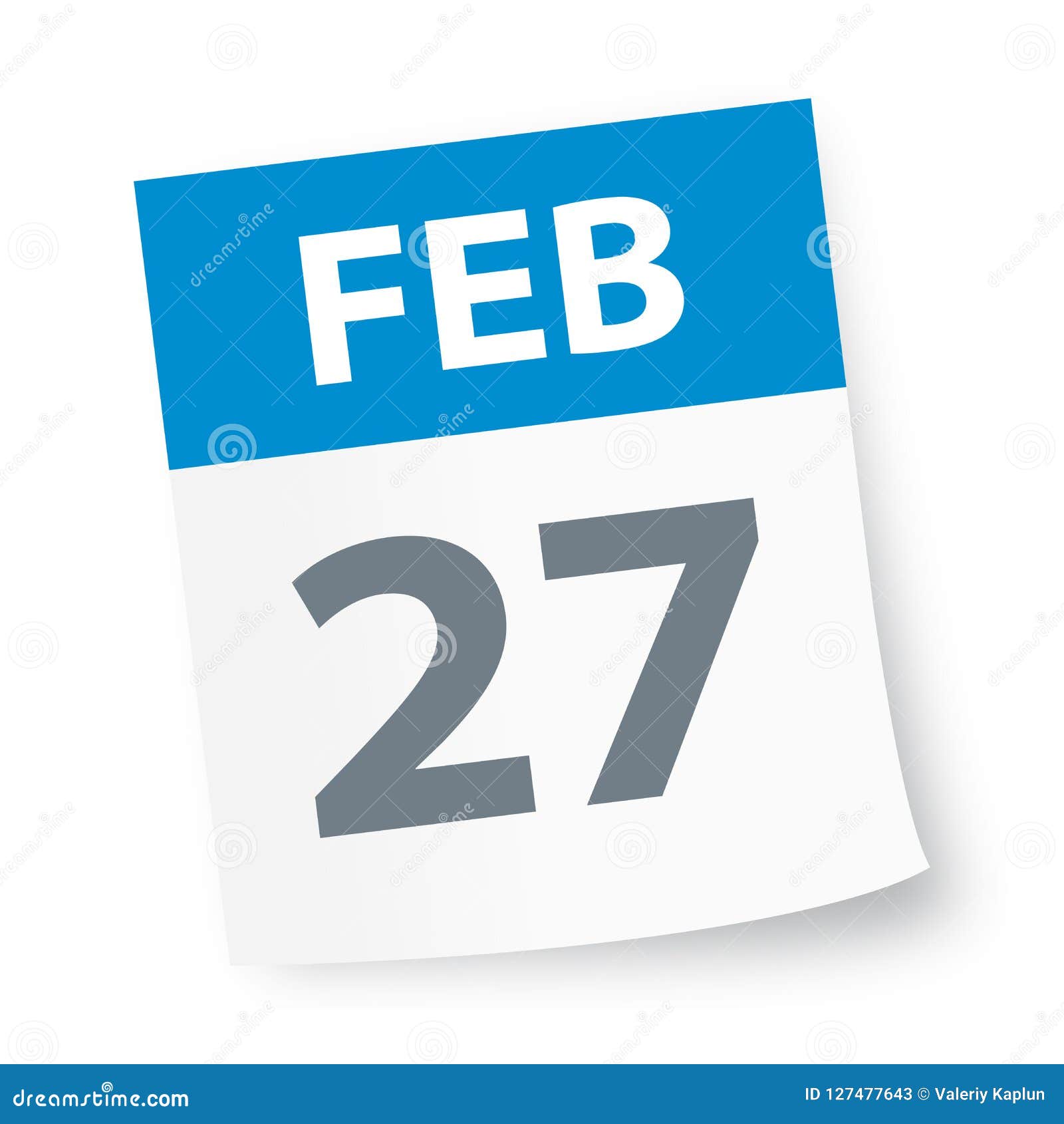 February 27 - Calendar Icon Stock Illustration - Illustration of ...