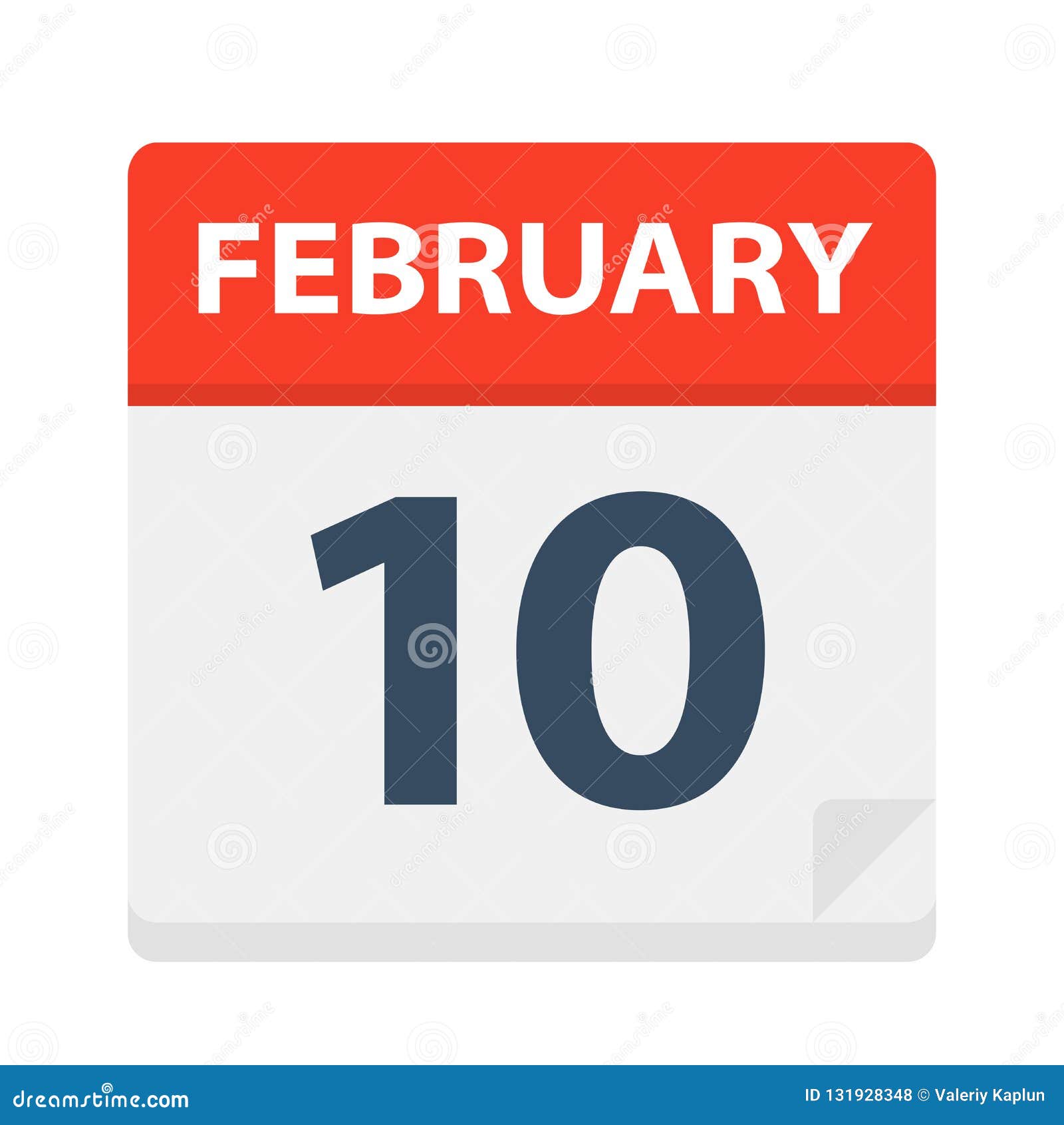 February 10 - Calendar Icon Stock Vector - Illustration of isolated ...