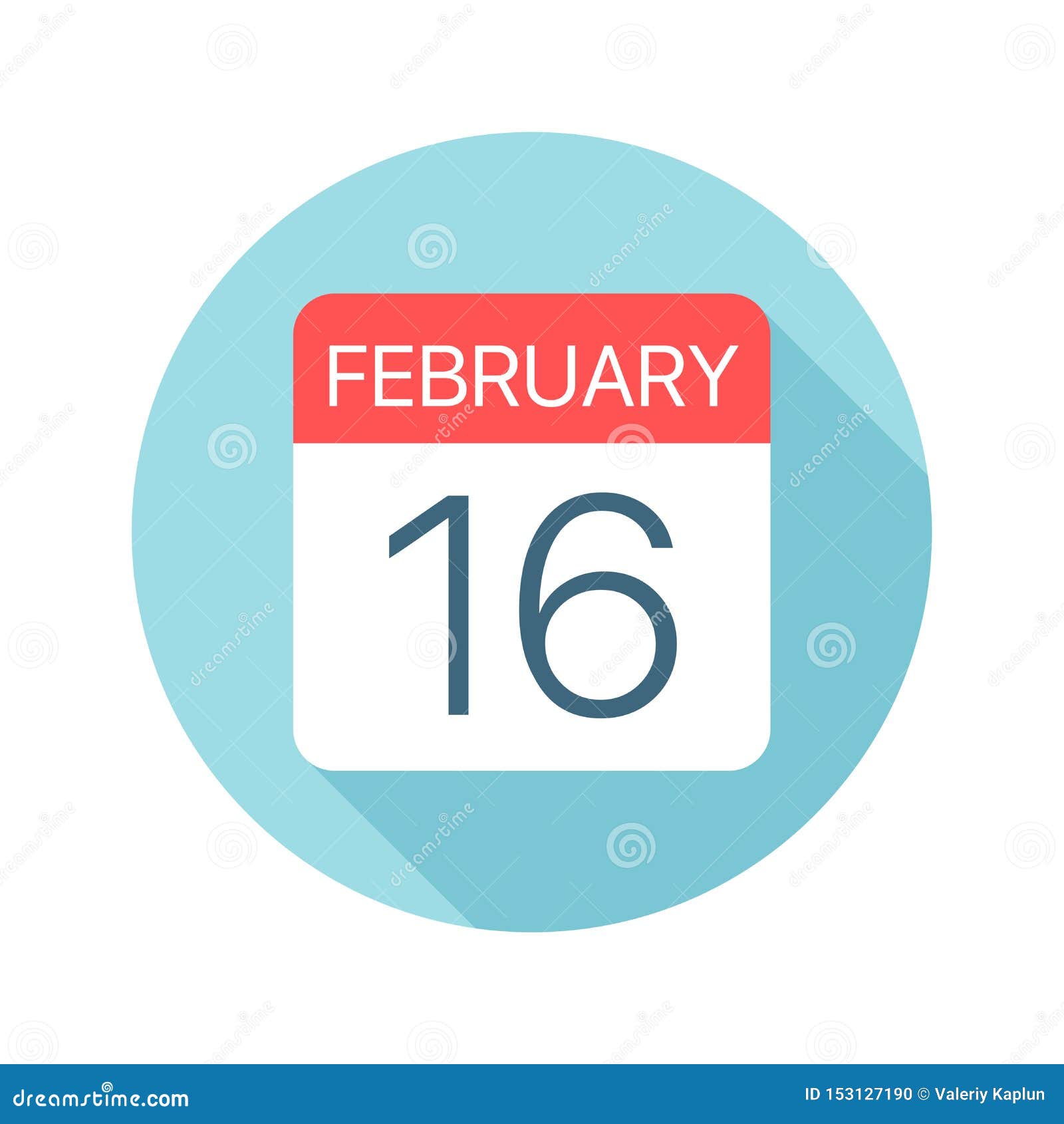 February 16 - Calendar Icon. Vector Illustration of One Day of Month ...