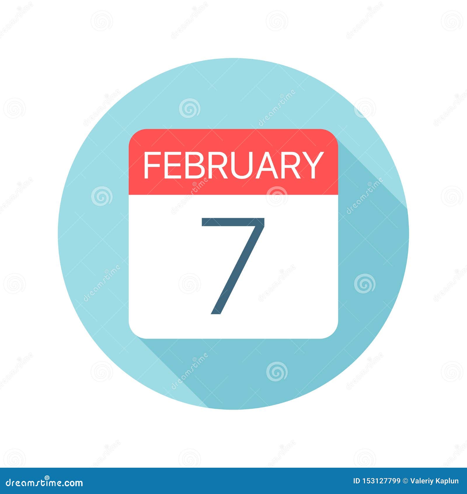 February 7 - Calendar Icon. Vector Illustration of One Day of Month ...