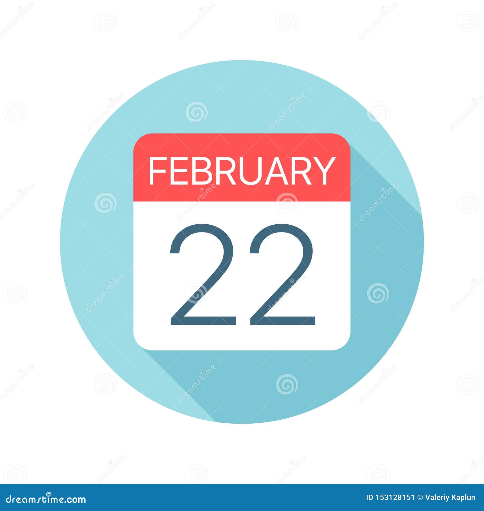 February 22 - Calendar Icon. Vector Illustration of One Day of Month ...