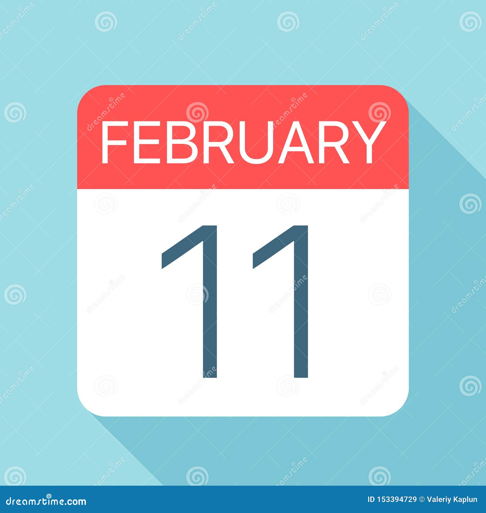 February 11 - Calendar Icon. Vector Illustration of One Day of Month ...