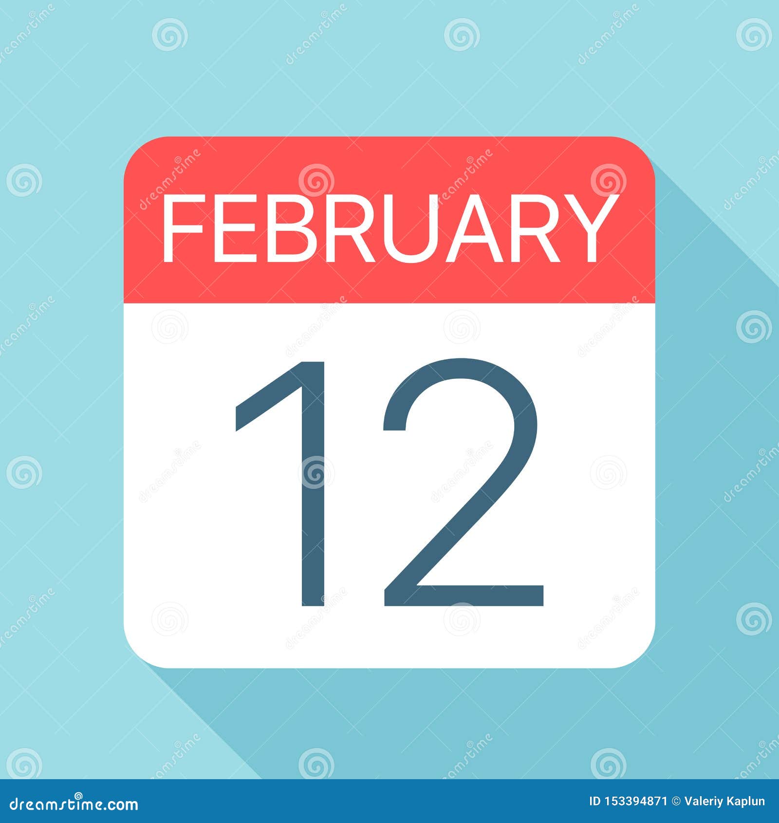February 12 - Calendar Icon. Vector Illustration of One Day of Month ...