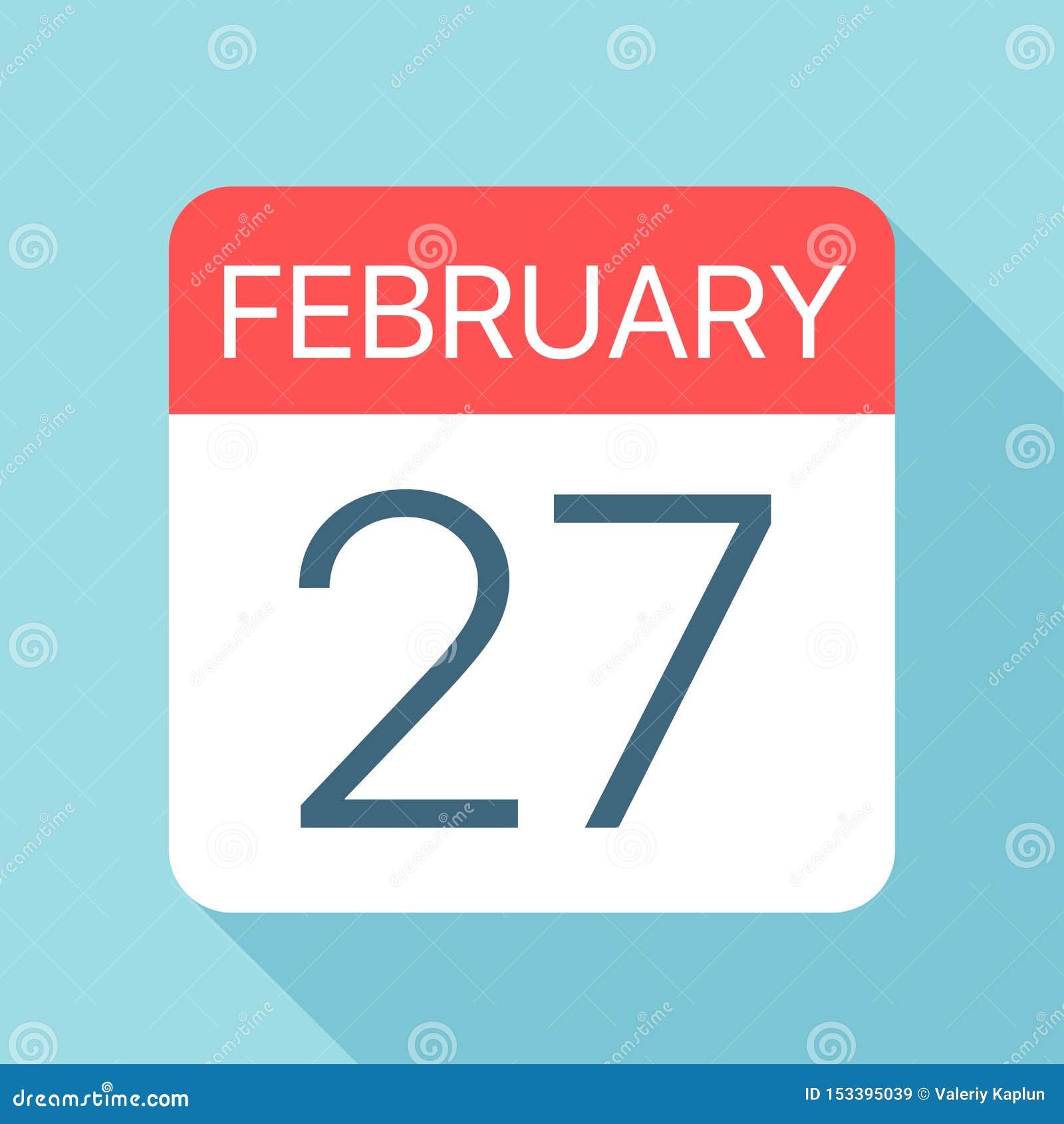 February 27 - Calendar Icon. Vector Illustration of One Day of Month ...