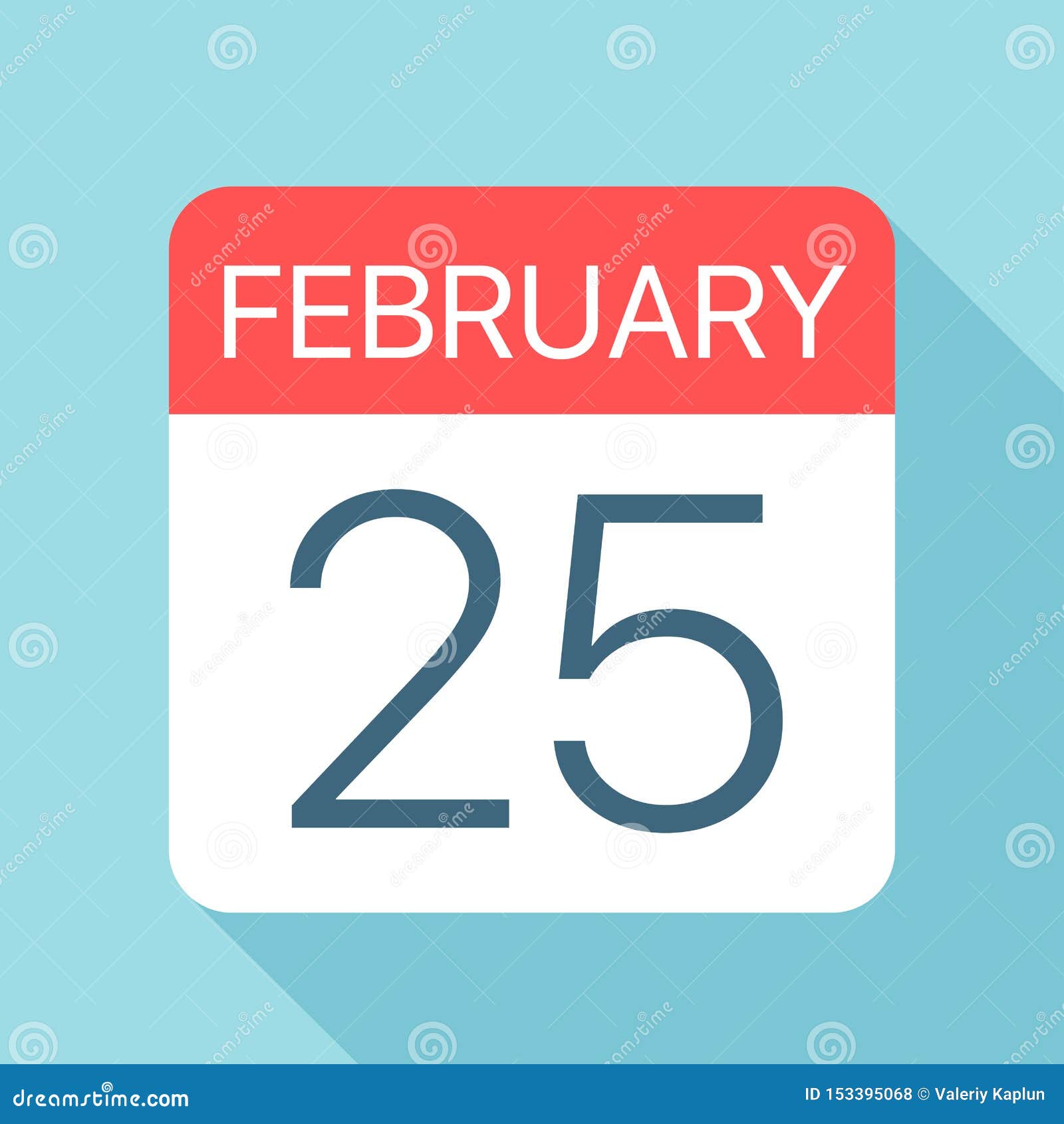 February 25 - Calendar Icon. Vector Illustration of One Day of Month ...