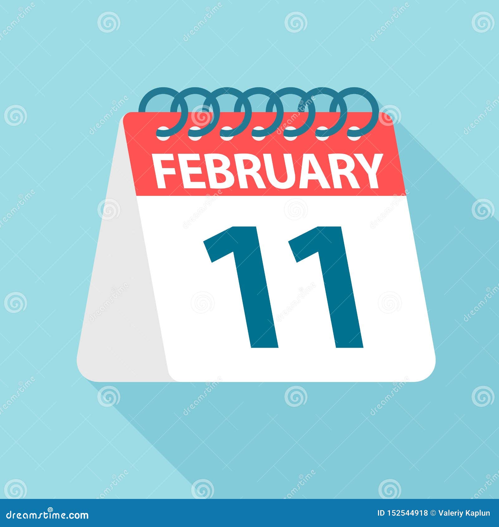 February 11 - Calendar Icon. Vector Illustration of One Day of Month ...