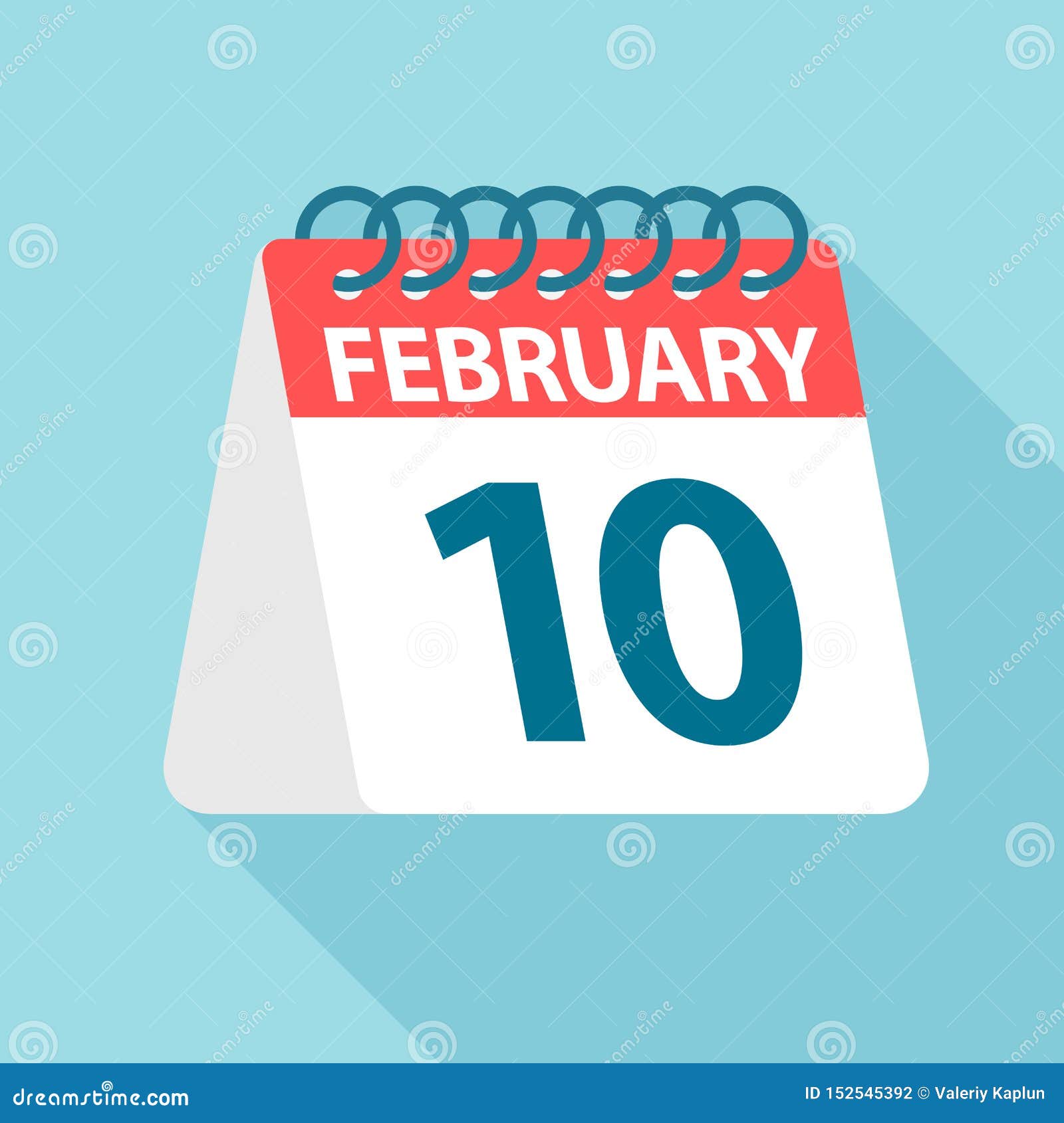 February 10 - Calendar Icon. Vector Illustration of One Day of Month ...