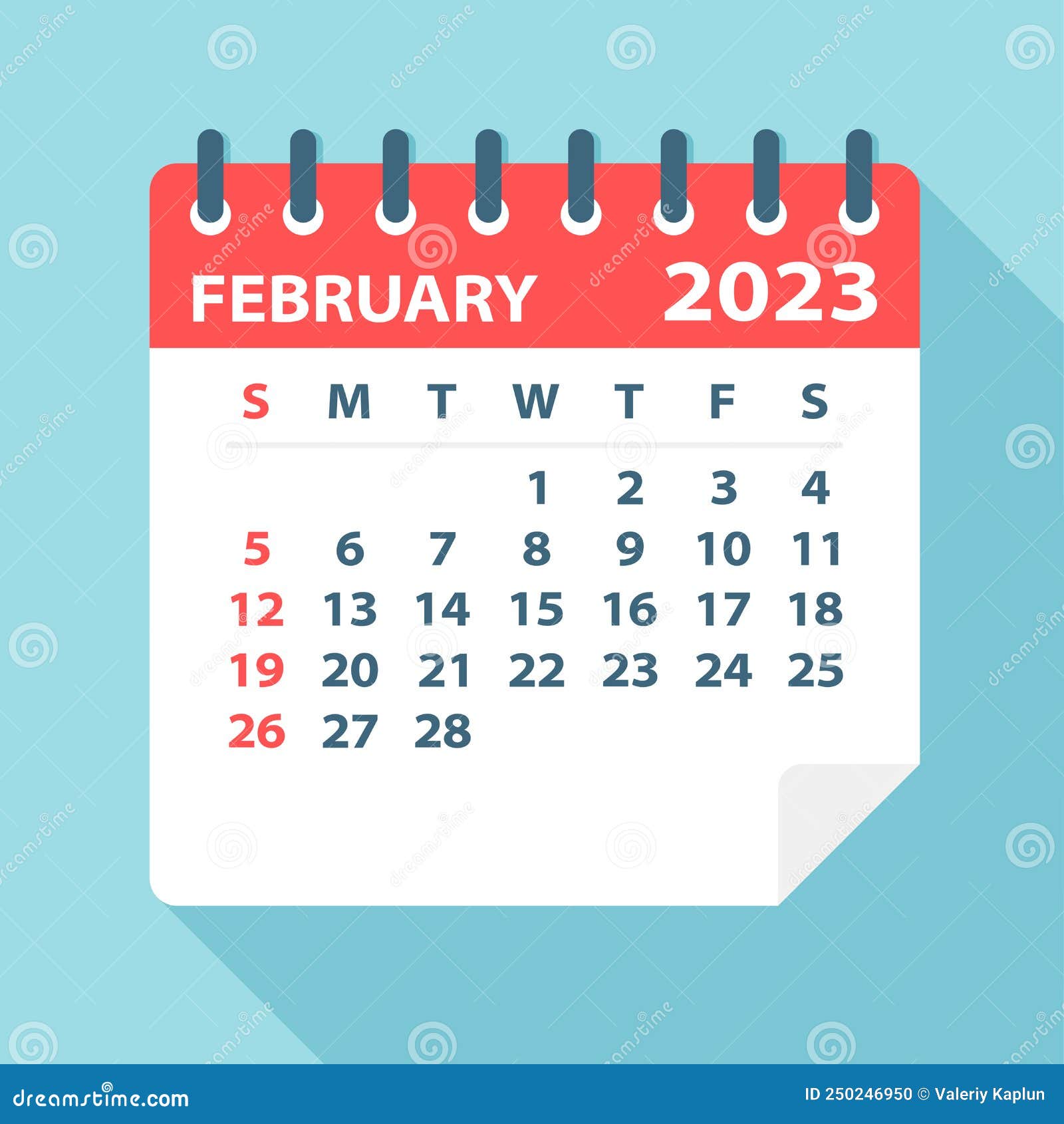 February 2023 Calendar Leaf - Vector Illustration Stock Illustration ...