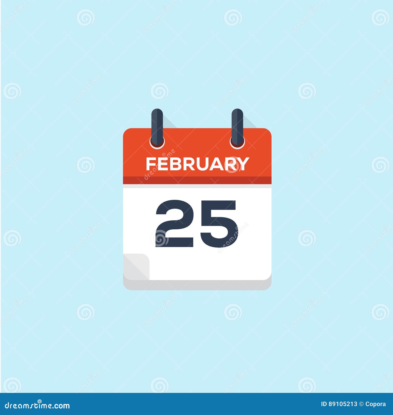 25. February Calendar, Vector Illustration Stock Vector - Illustration ...