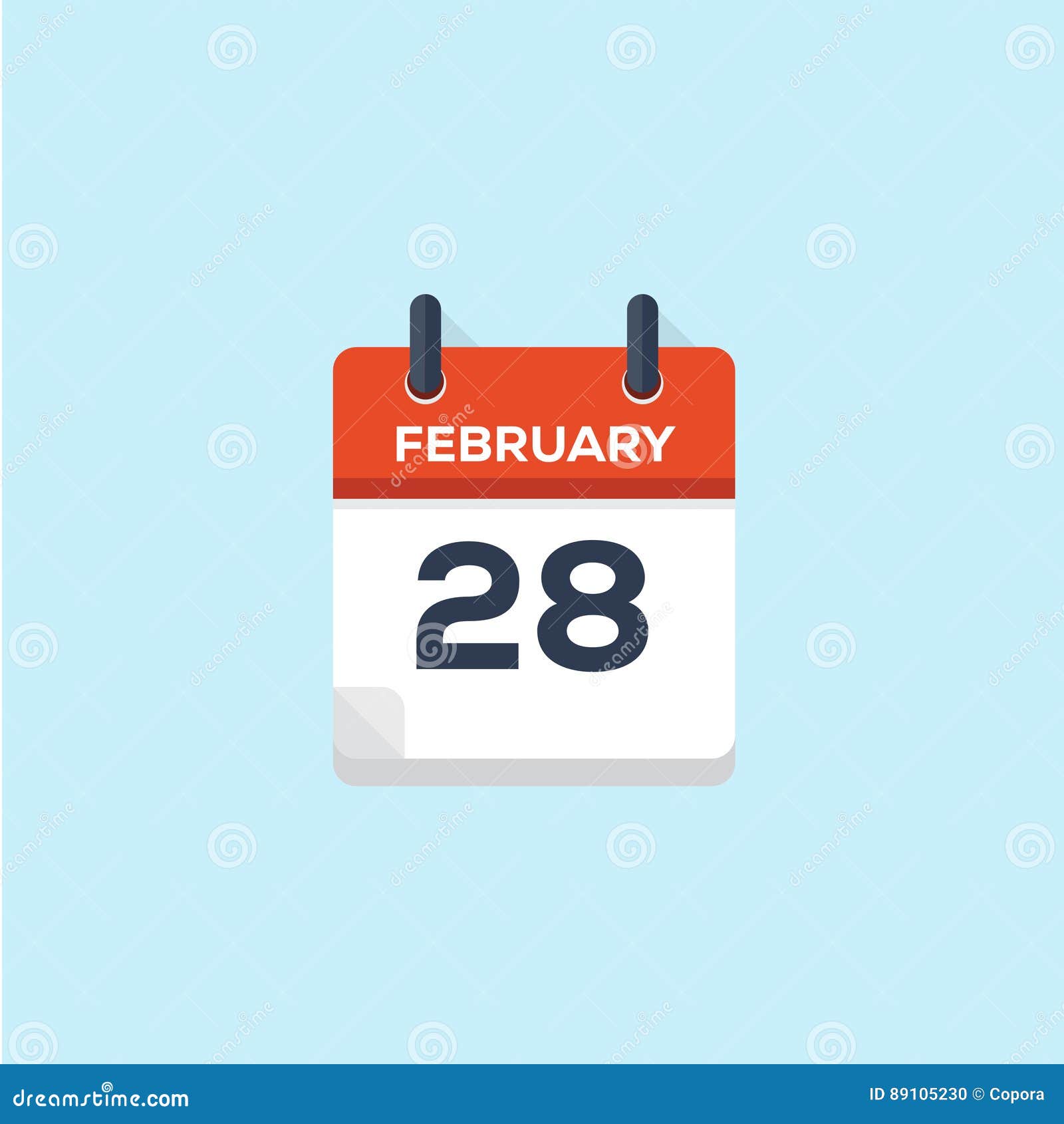 28. February Calendar, Vector Illustration Stock Vector - Illustration ...