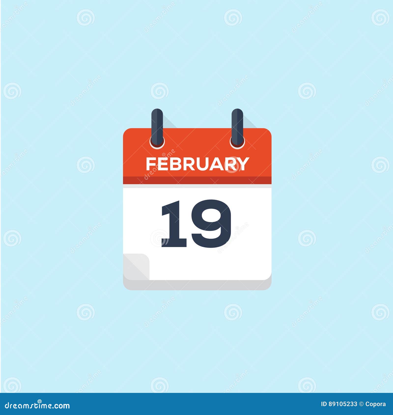 19. February Calendar, Vector Illustration Stock Vector - Illustration ...