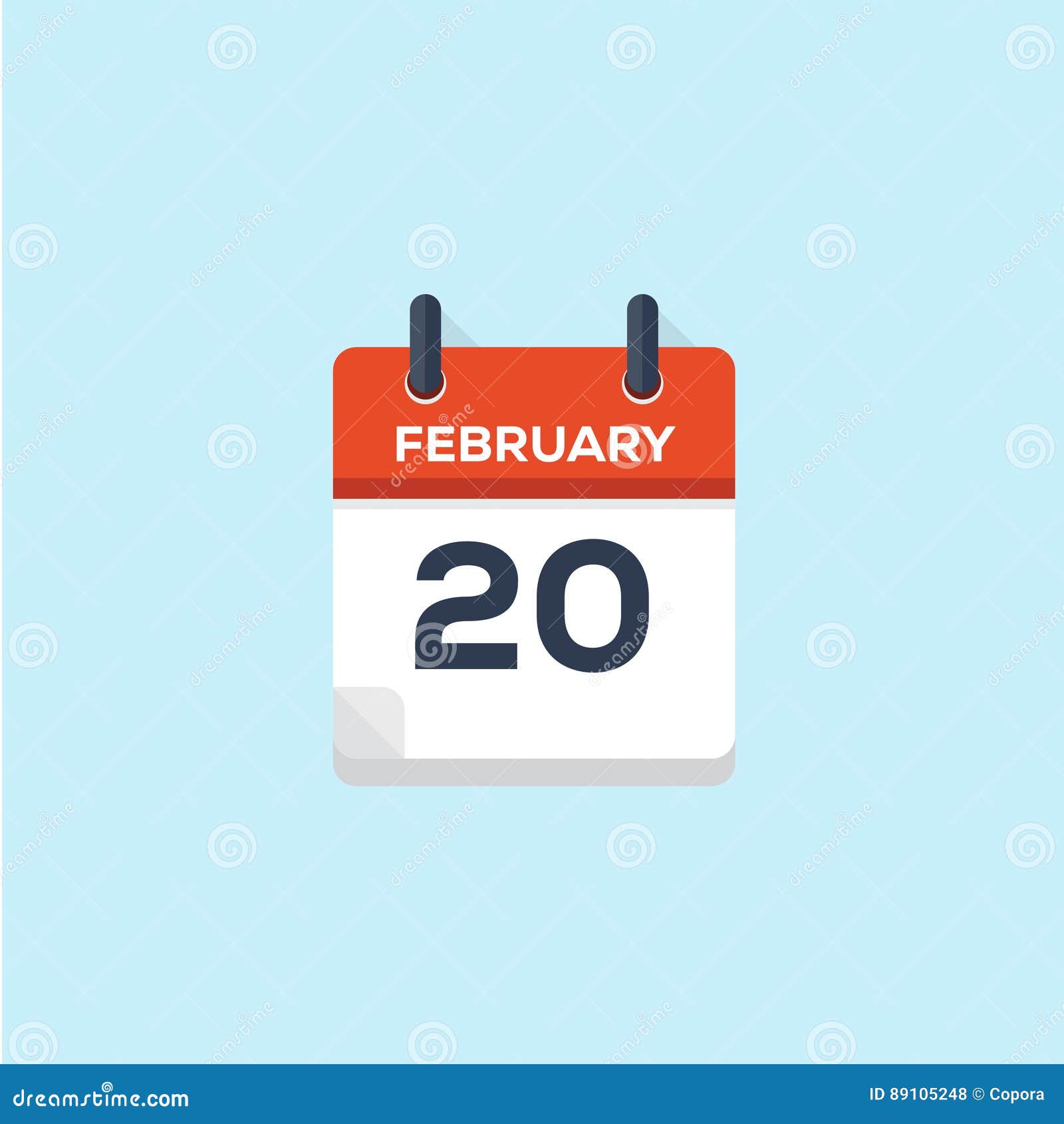 20. February Calendar, Vector Illustration Stock Vector - Illustration ...