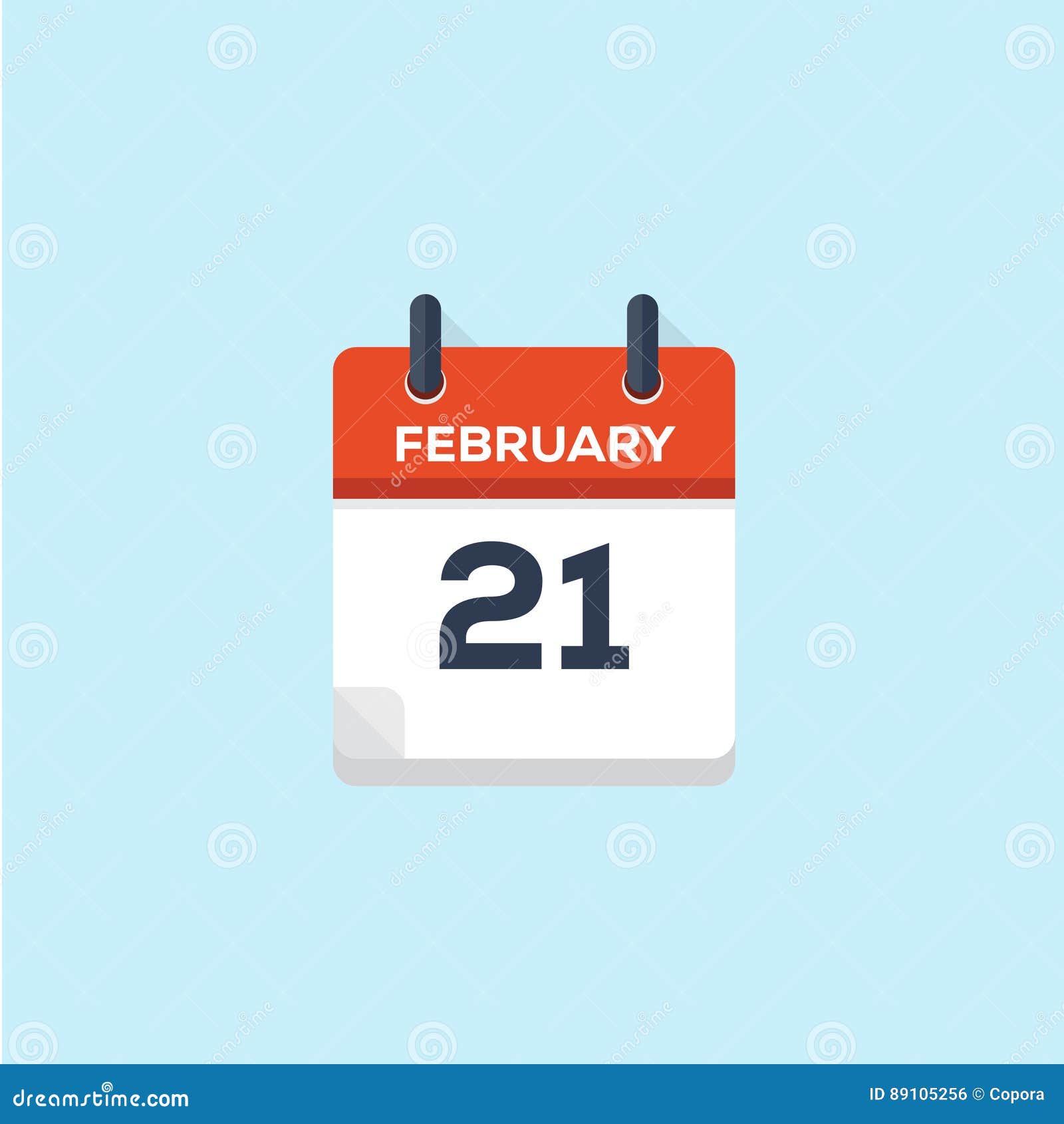 21. February Calendar, Vector Illustration Stock Vector - Illustration ...