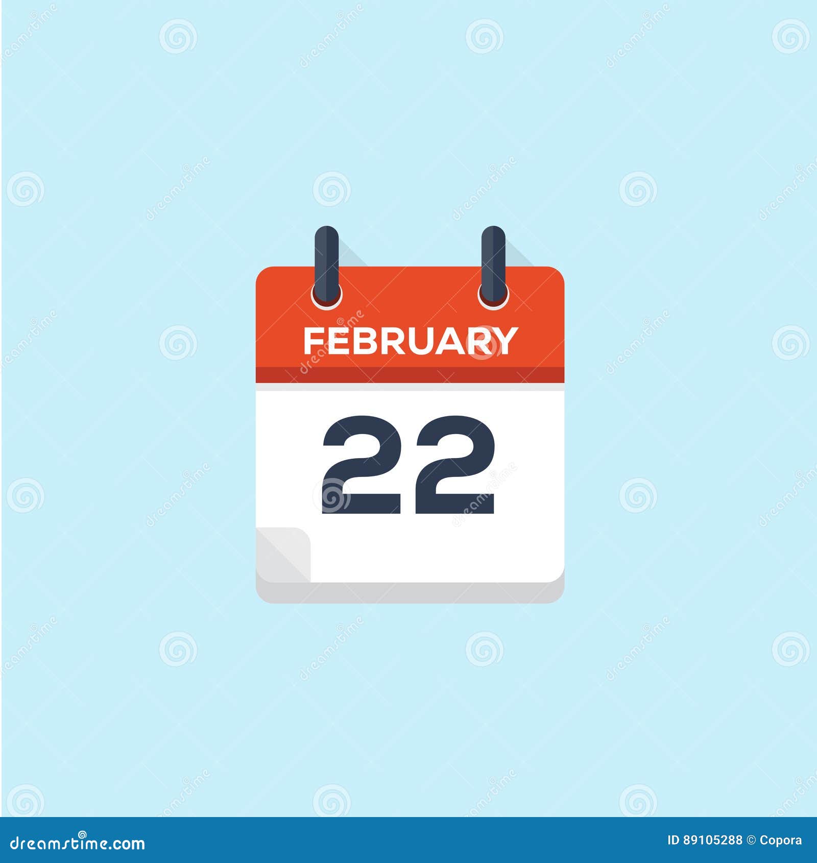 22. February Calendar, Vector Illustration Stock Vector - Illustration ...