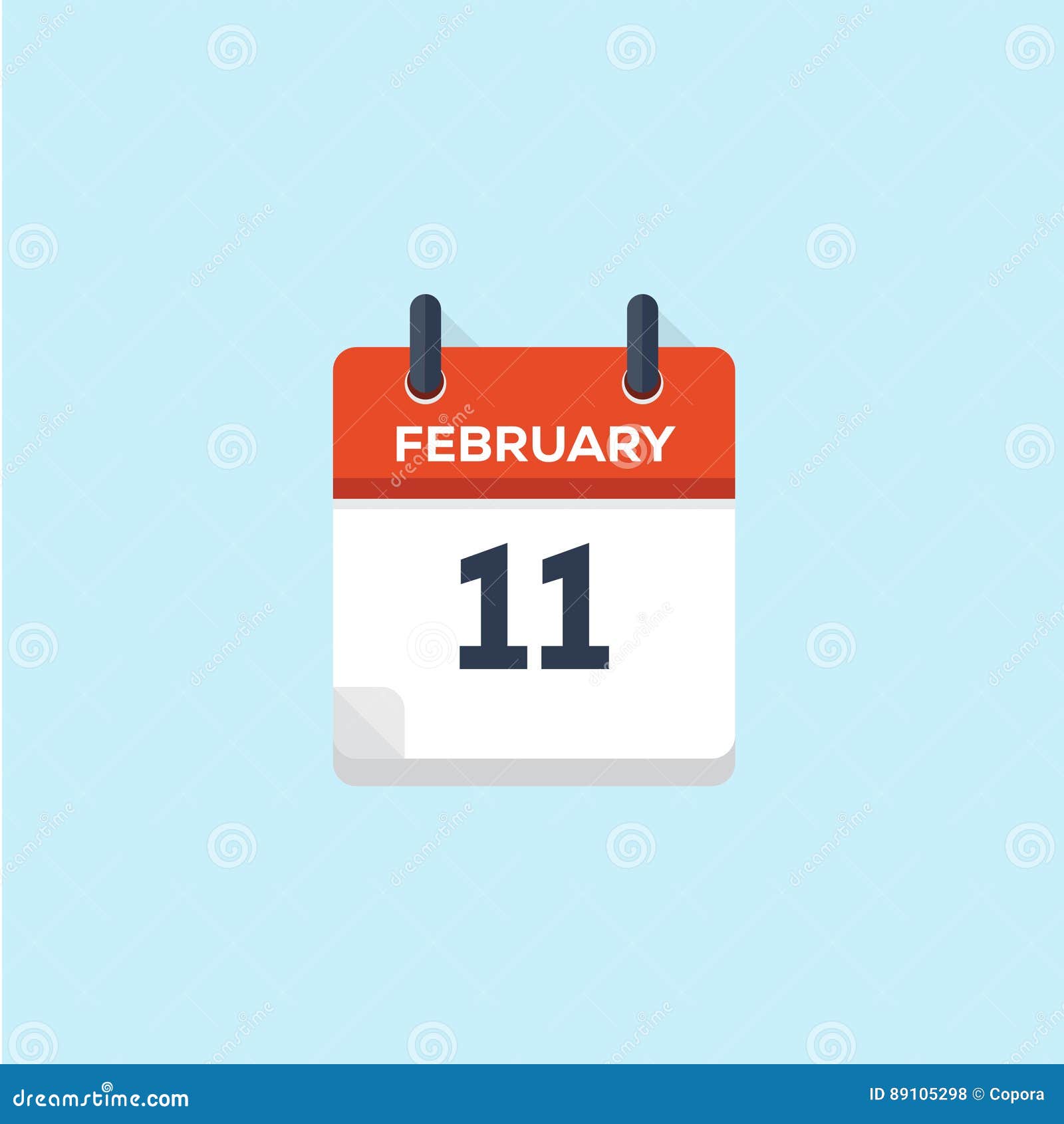 11. February Calendar, Vector Illustration Stock Vector - Illustration ...