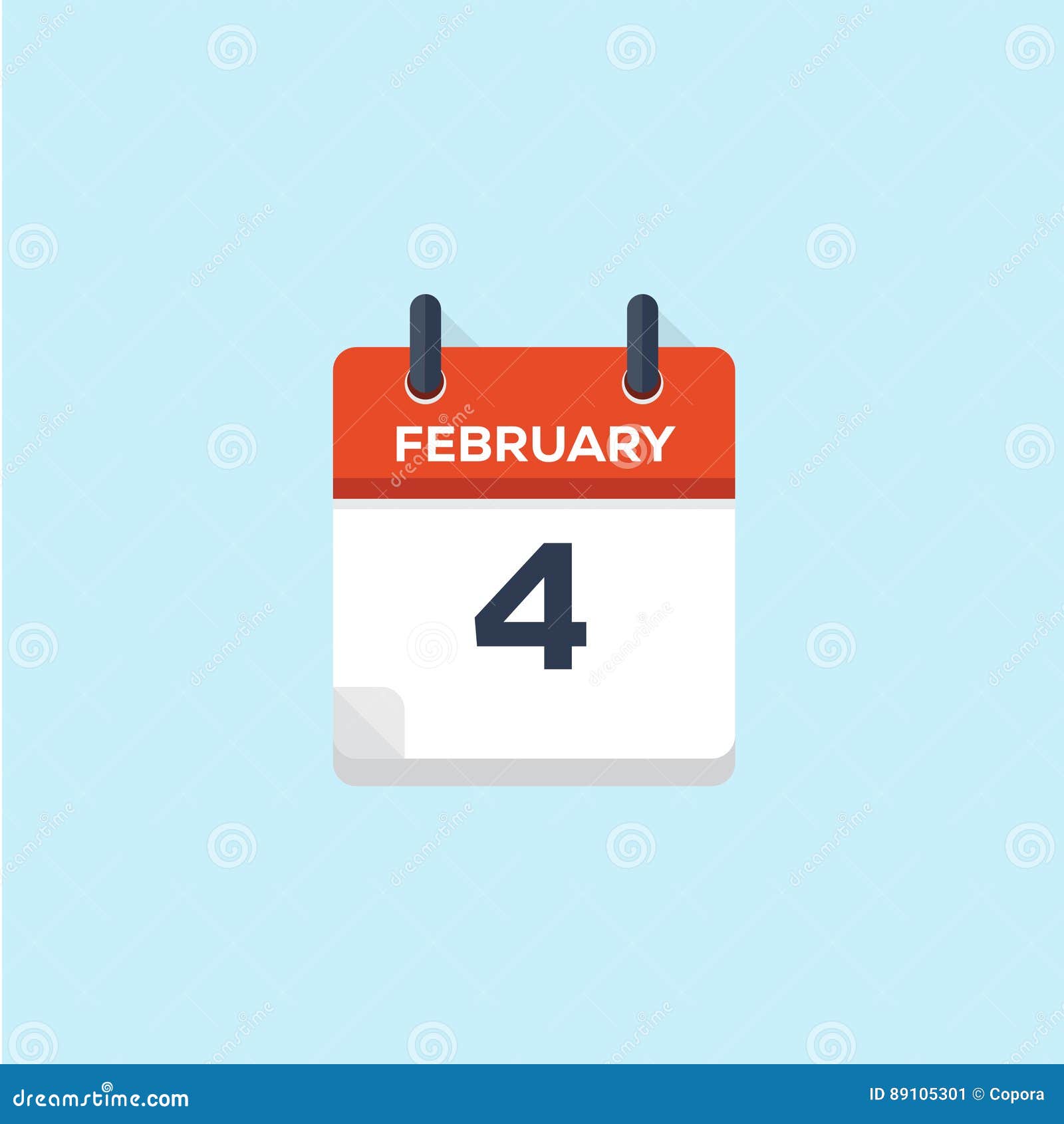 4. February Calendar, Vector Illustration Stock Vector - Illustration ...