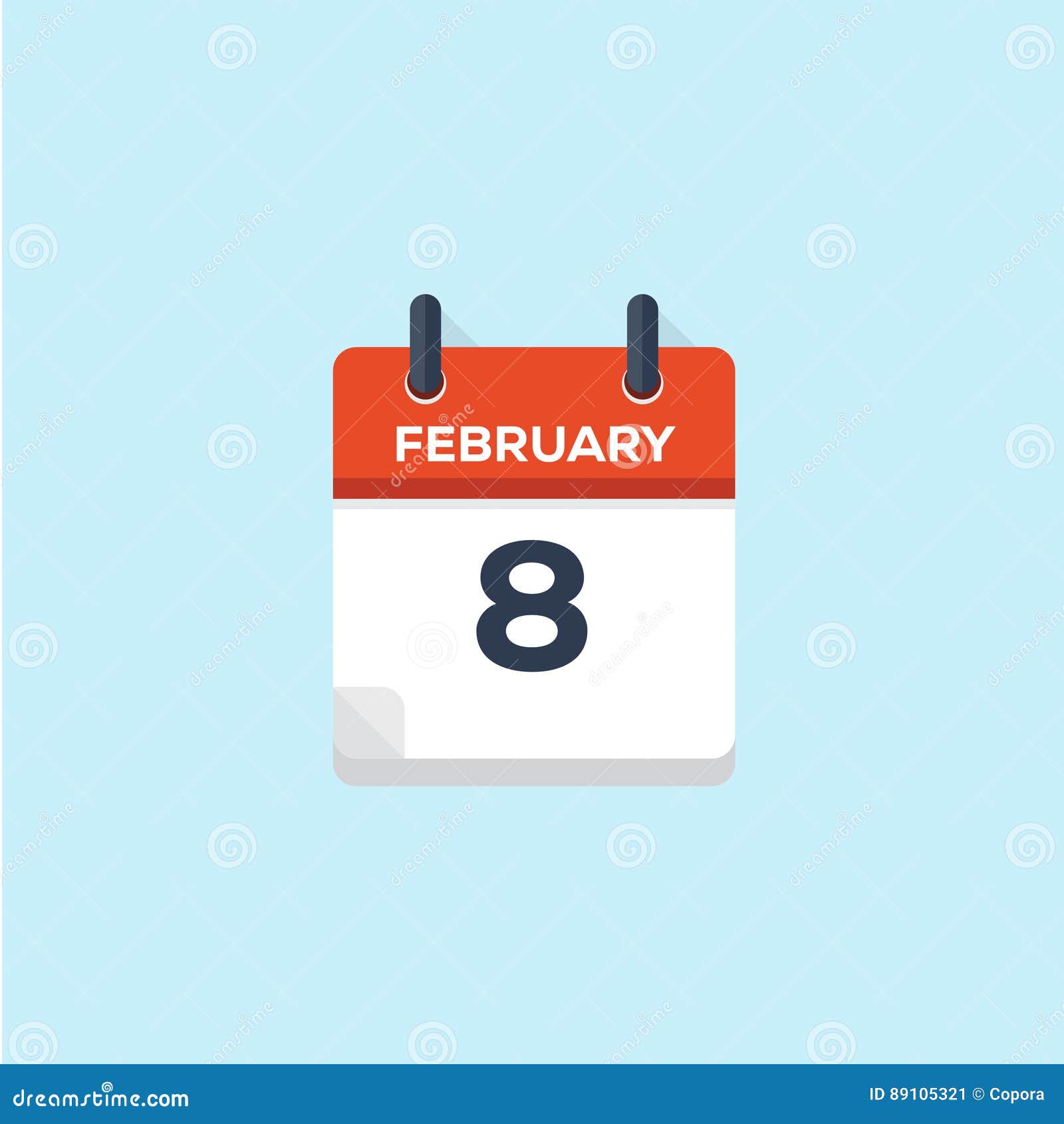 8. February Calendar, Vector Illustration Stock Vector - Illustration ...