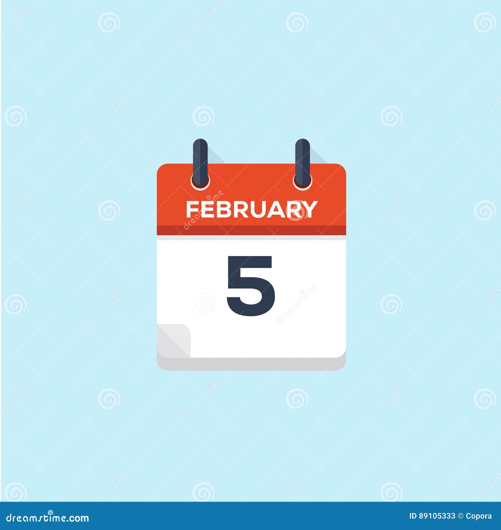 5. February Calendar, Vector Illustration Stock Vector - Illustration ...