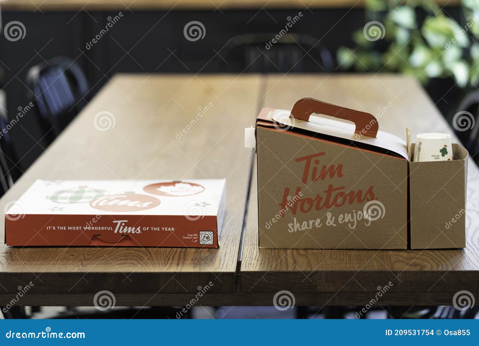 February 3 2021 - Calgary , Alberta Canada - Tim Hortons Donut Box and ...