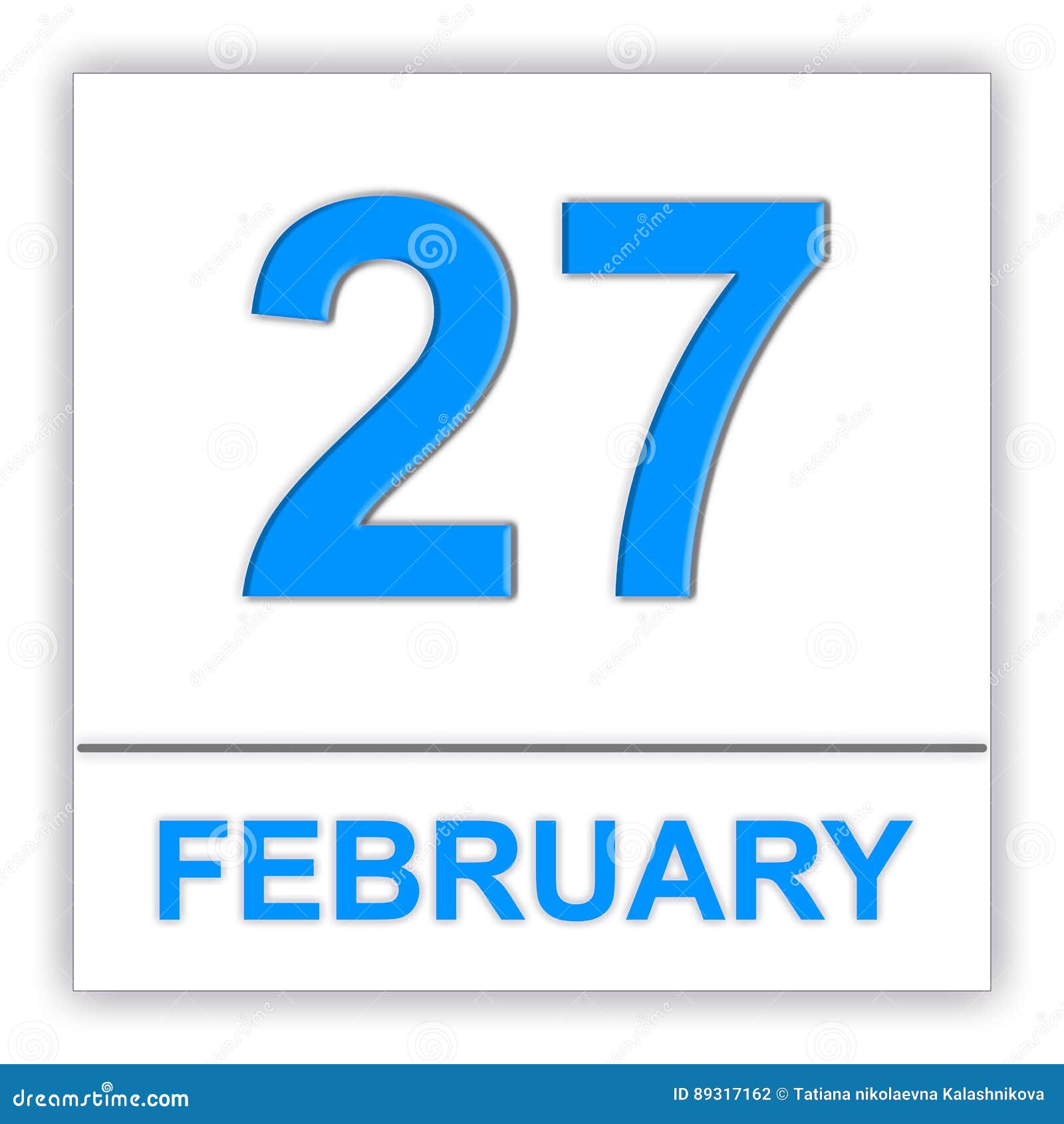 February 27. Day on the Calendar Stock Illustration - Illustration of ...