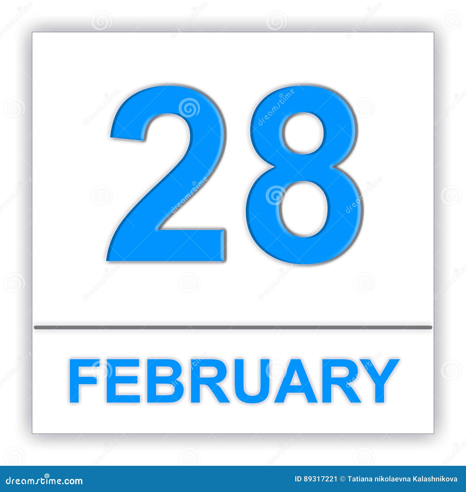 February 28. Day on the Calendar Stock Illustration - Illustration of ...