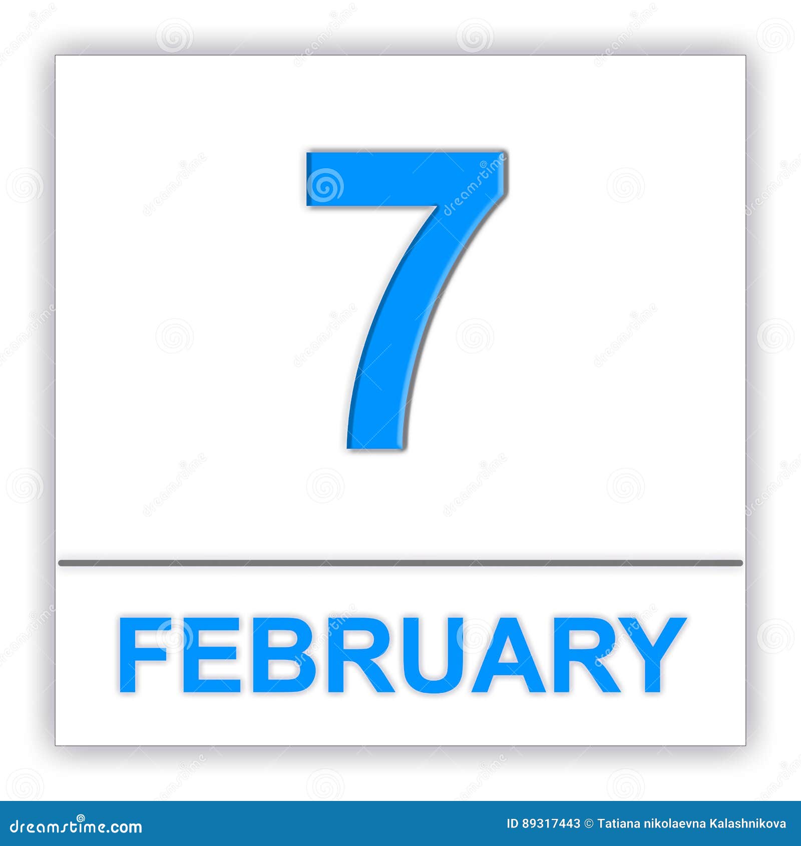 February 7. Day on the Calendar Stock Illustration - Illustration of ...