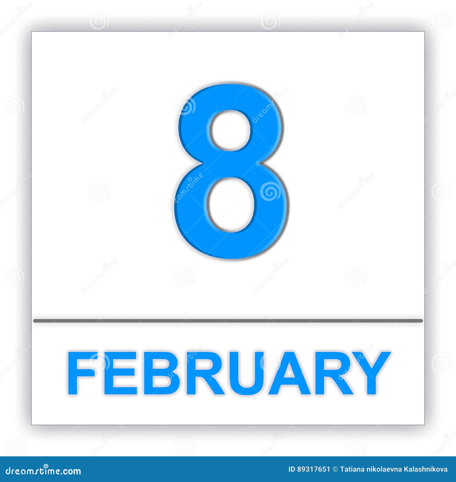 February 8. Day on the Calendar Stock Illustration - Illustration of ...