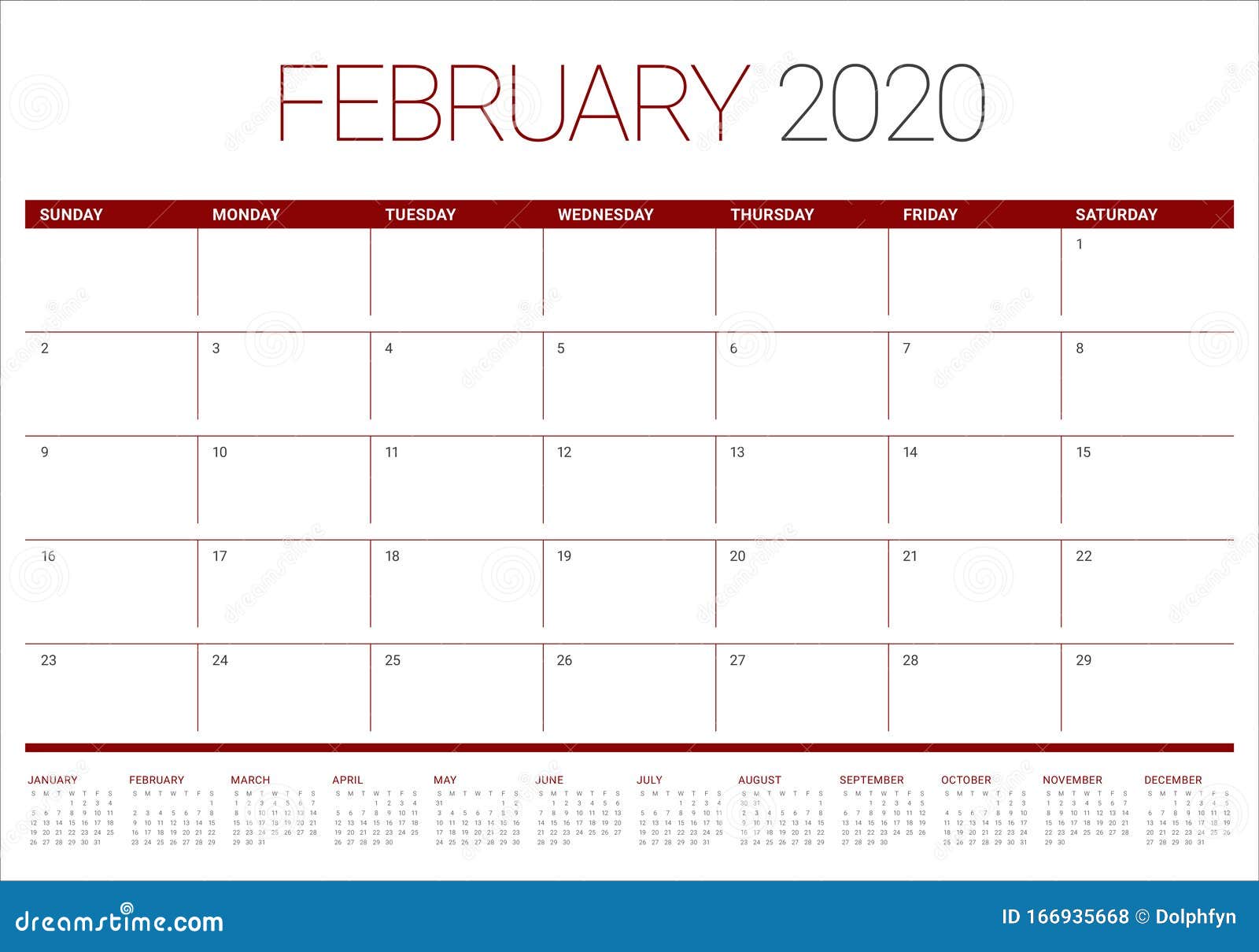 February 2020 Desk Calendar Vector Illustration Stock Vector ...