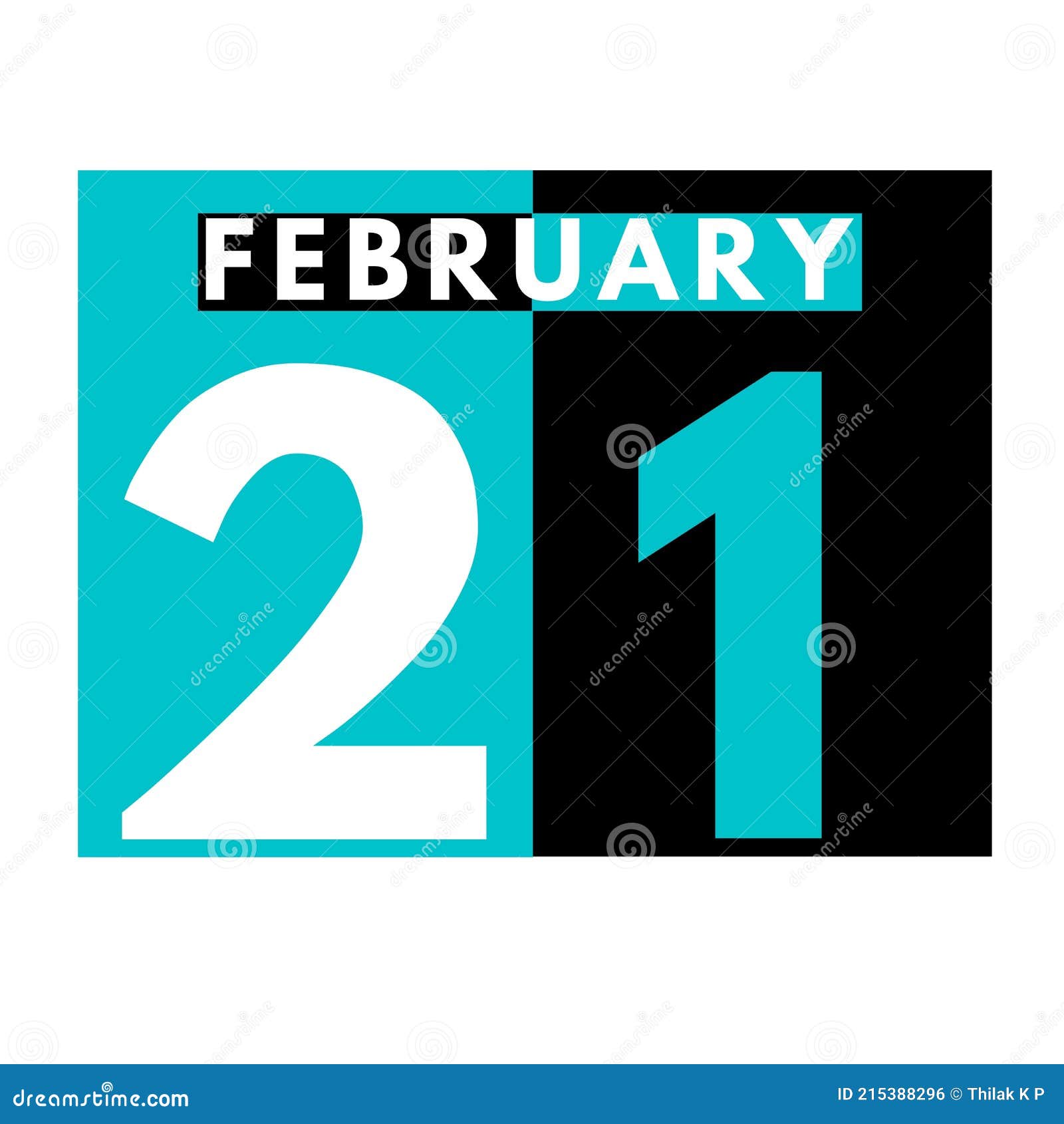 February 21 . Flat daily Calendar Icon .date ,day, Month Stock ...