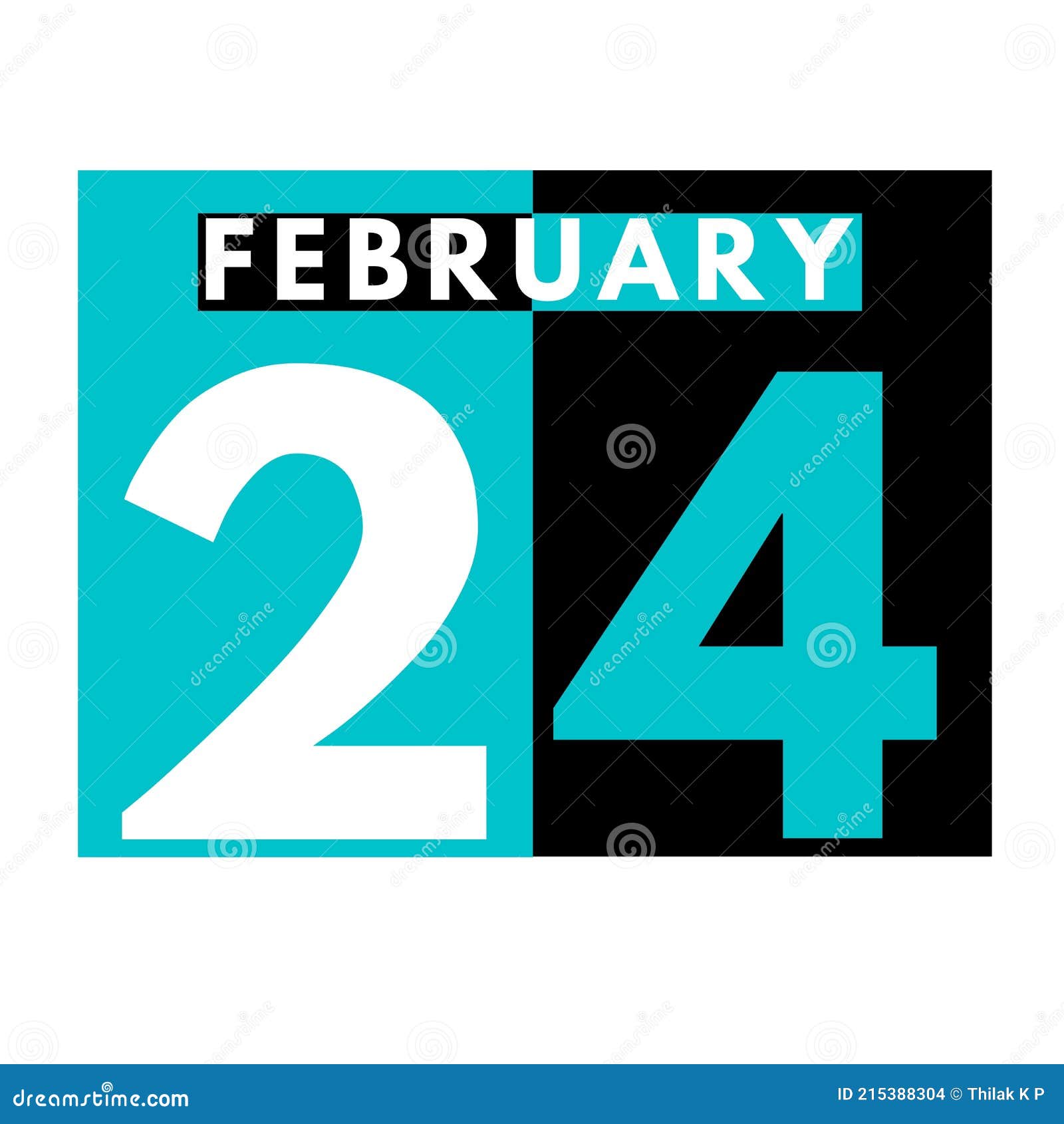 February 24 . Flat daily Calendar Icon .date ,day, Month Stock ...