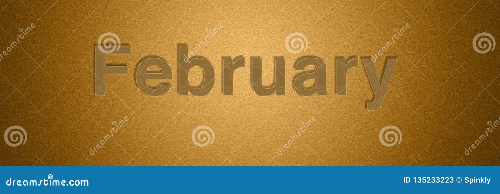 February Gold Text Title for Month Background Design Stock Illustration ...