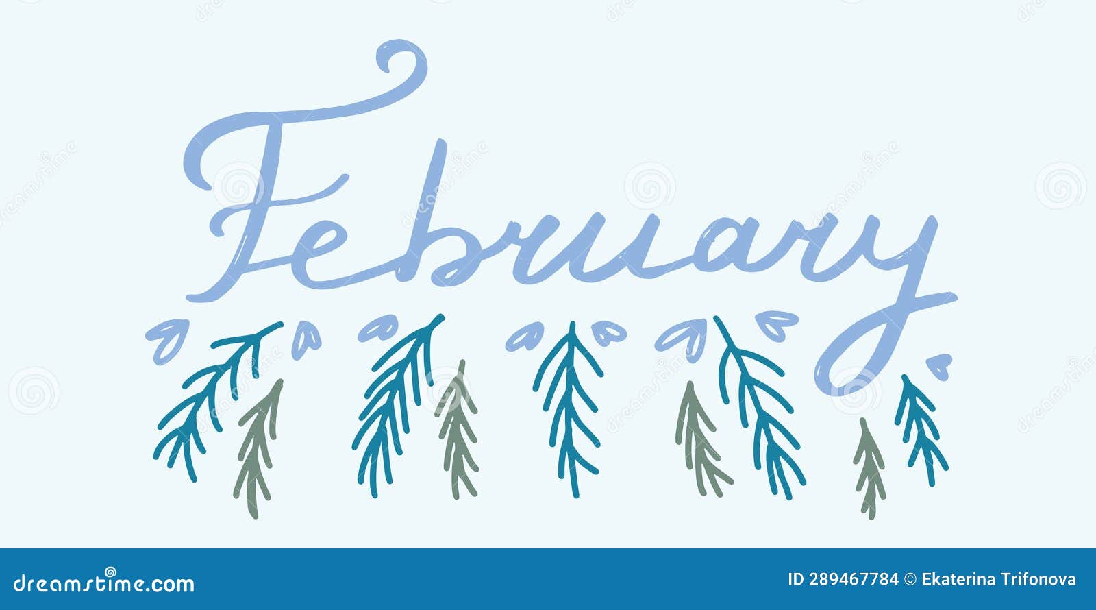 February Hand Drawn Lettering Word February Stock Illustration ...
