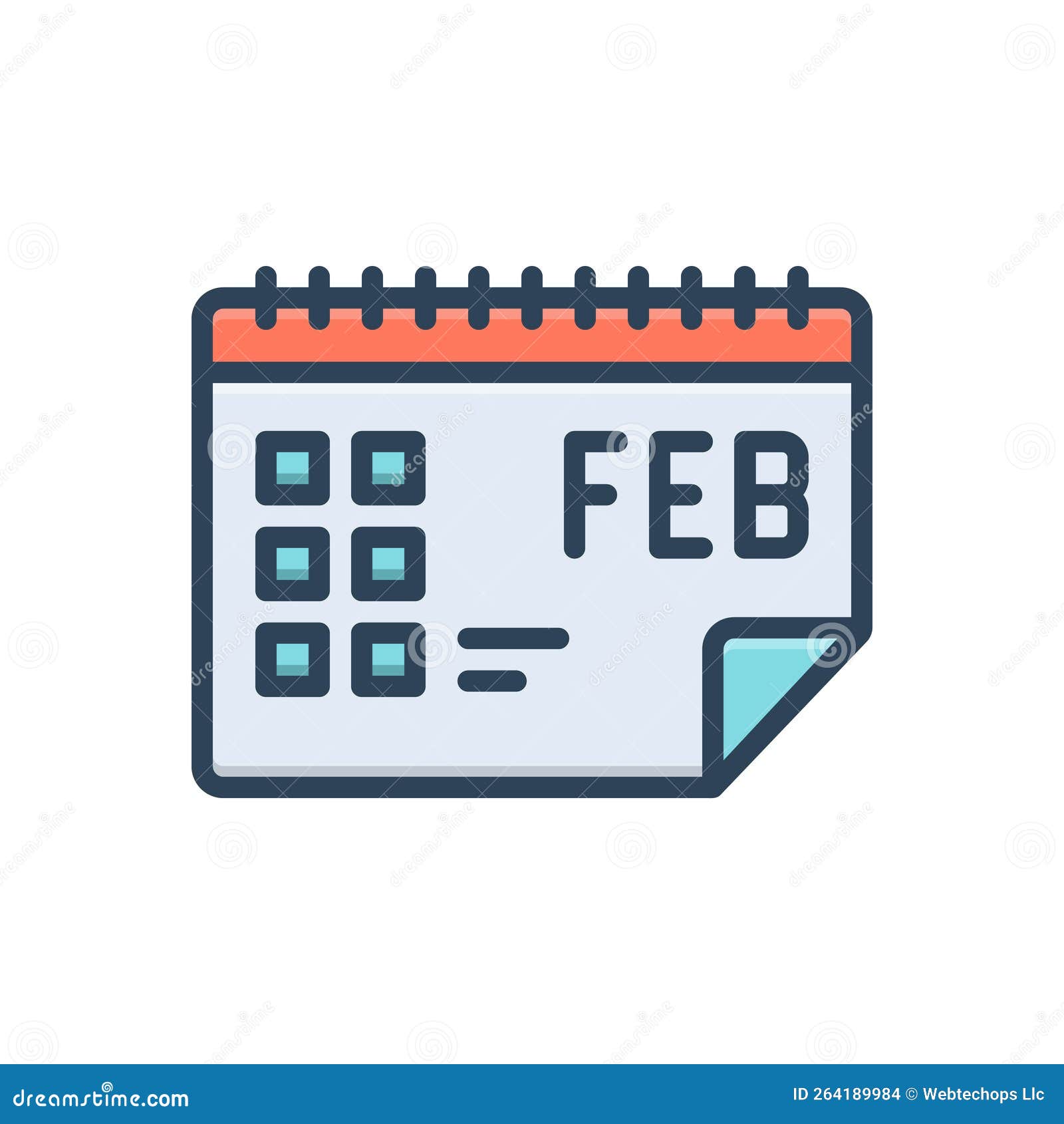 Color Illustration Icon for February, Calendar and Date Stock Vector ...