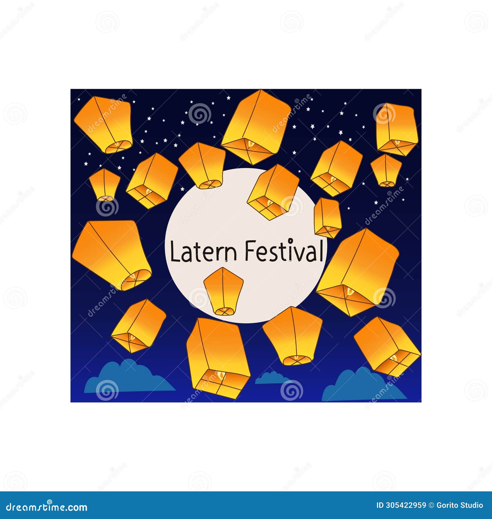 February 24 is Latern Festival Vector Illustration. Stock Illustration ...