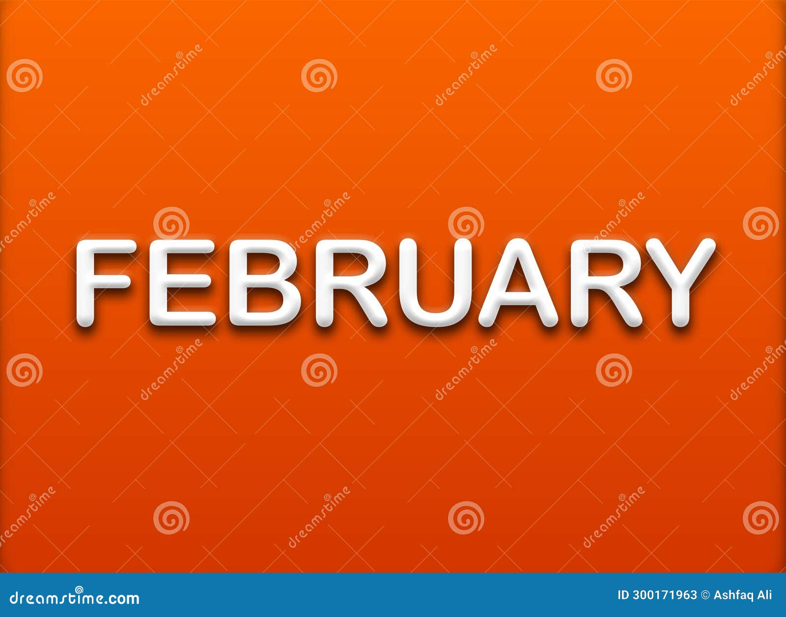February Month Name Design Illustration. Name of the Month Background ...