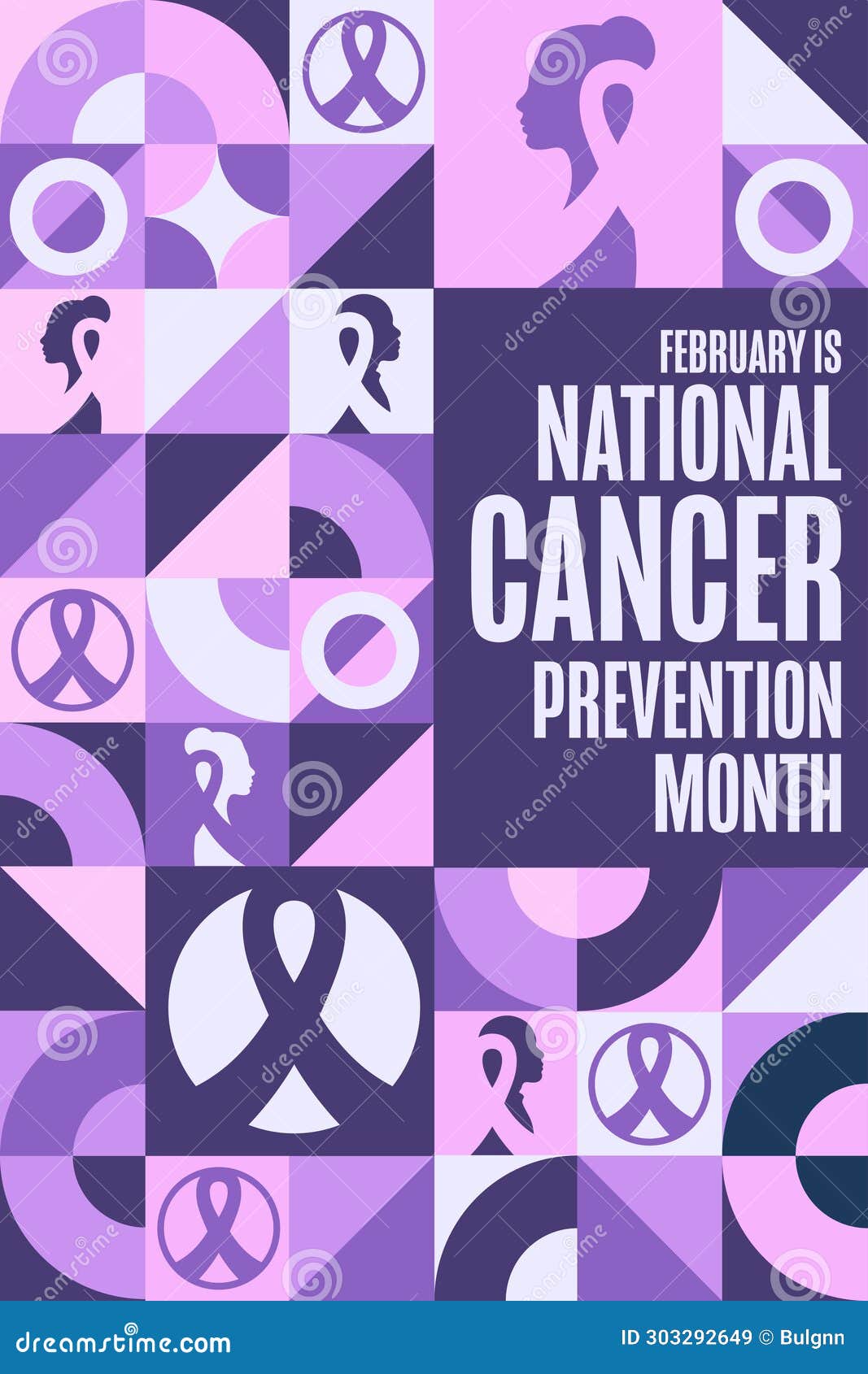 February Is National Cancer Prevention Month Holiday Concept Stock