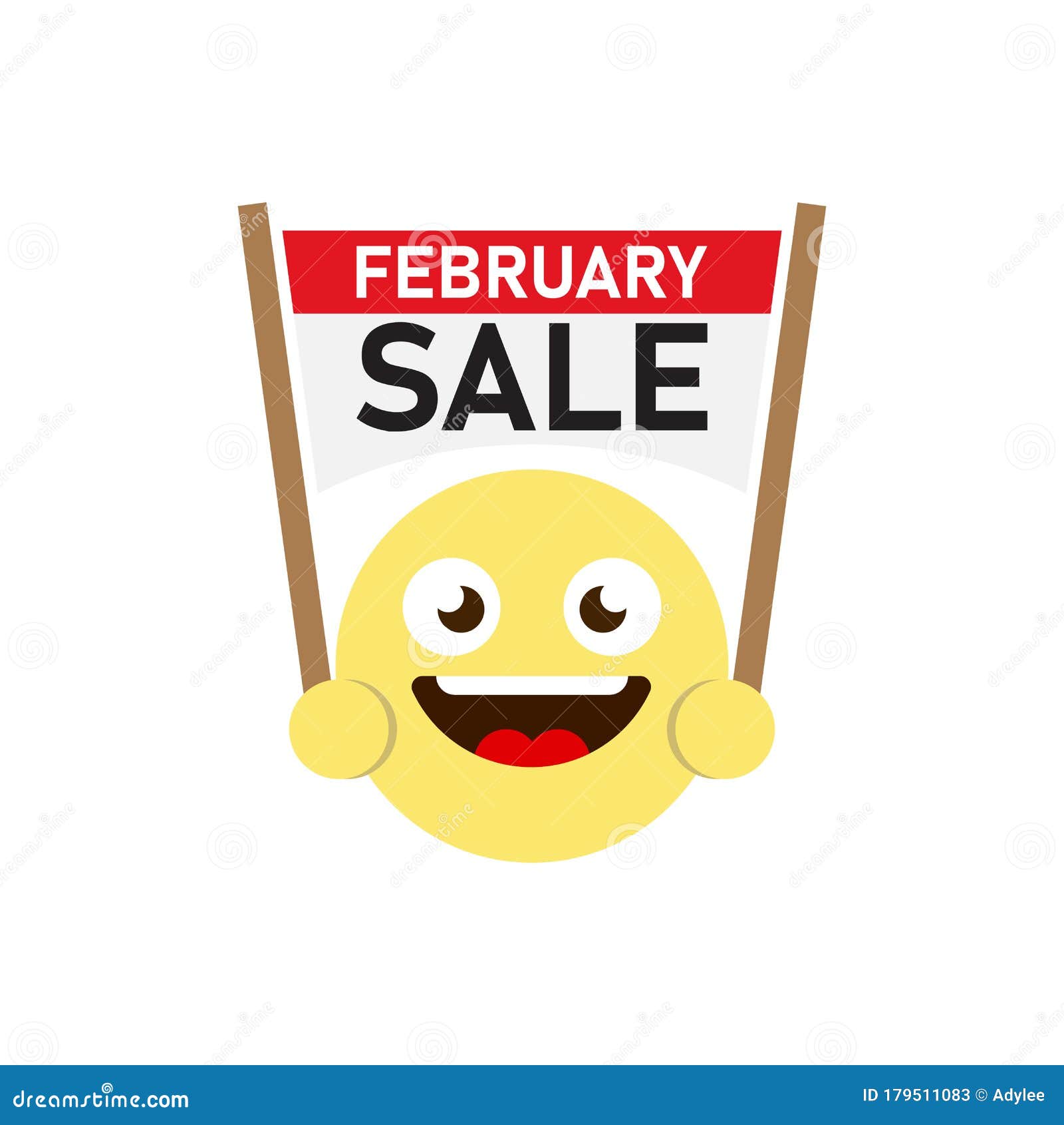 February Sale Vector Icon Symbol Isolated on White Background Stock ...