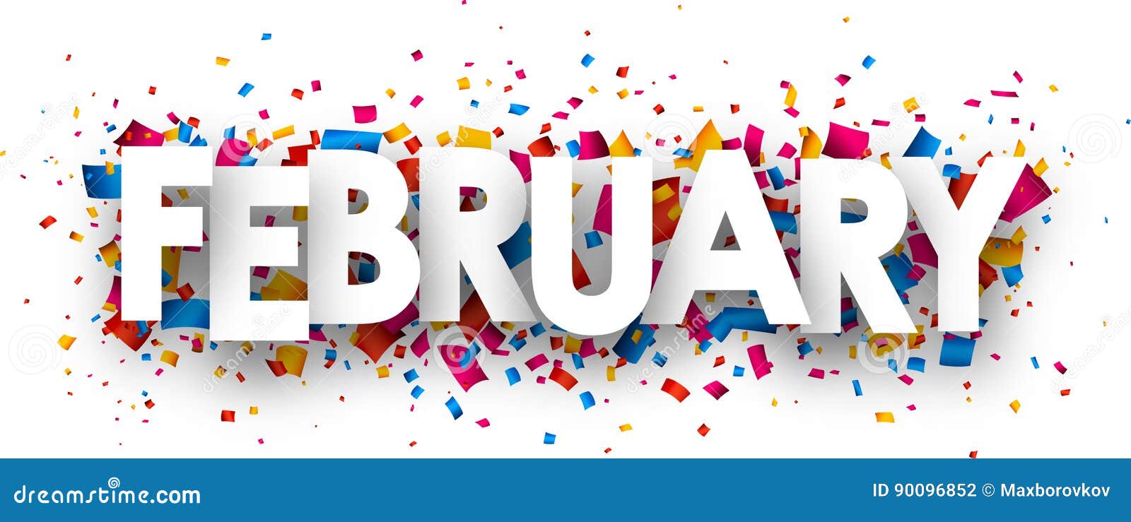 February sign. stock vector. Illustration of blue, font - 90096852