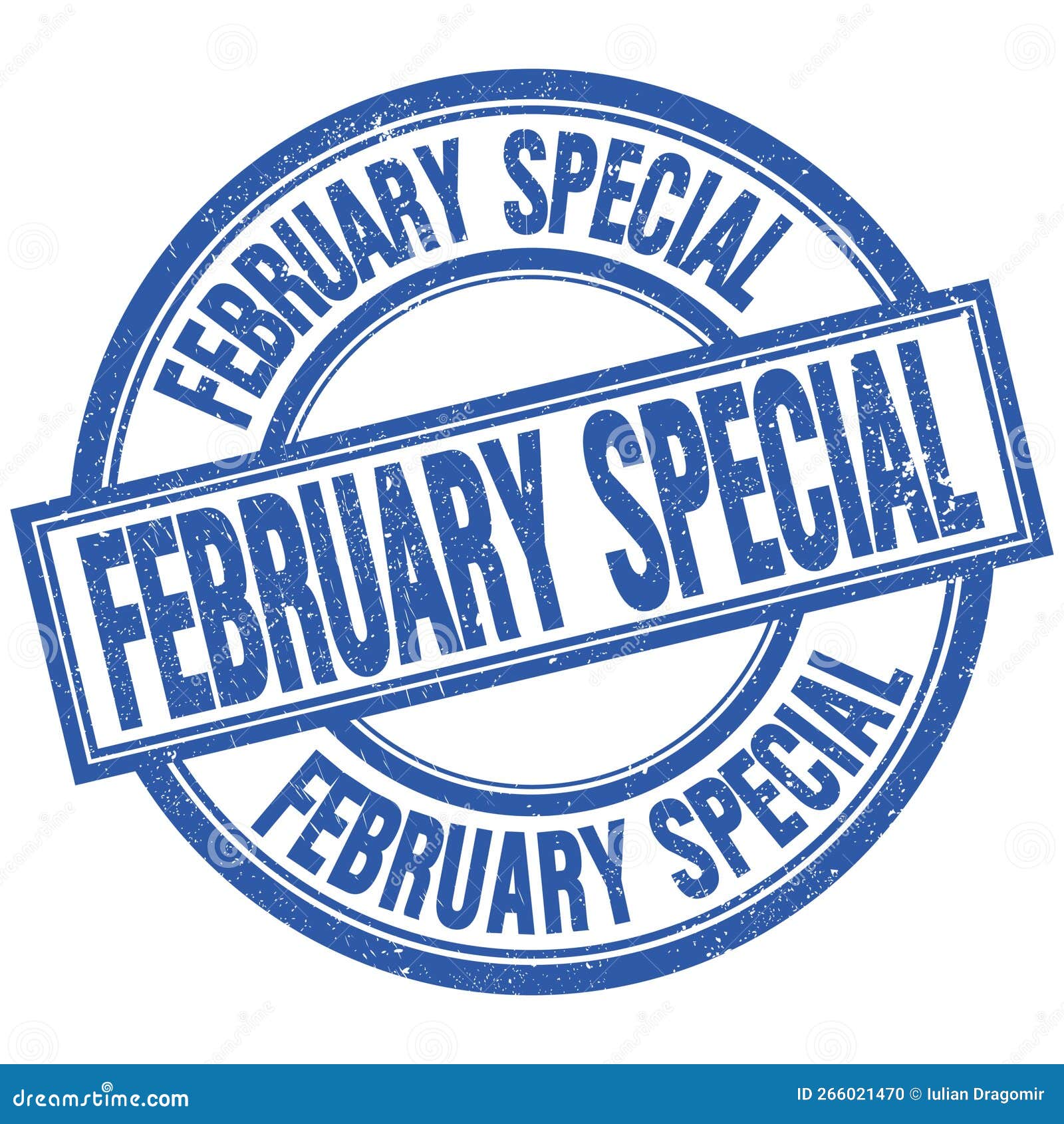 FEBRUARY SPECIAL Written Word on Blue Stamp Sign Stock Photo - Image of ...