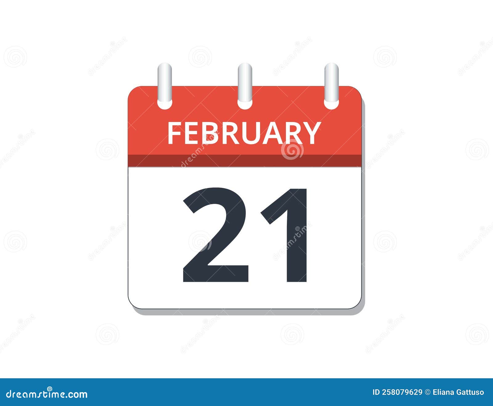 February, 21st Calendar Icon Vector, Concept of Schedule, Business and ...
