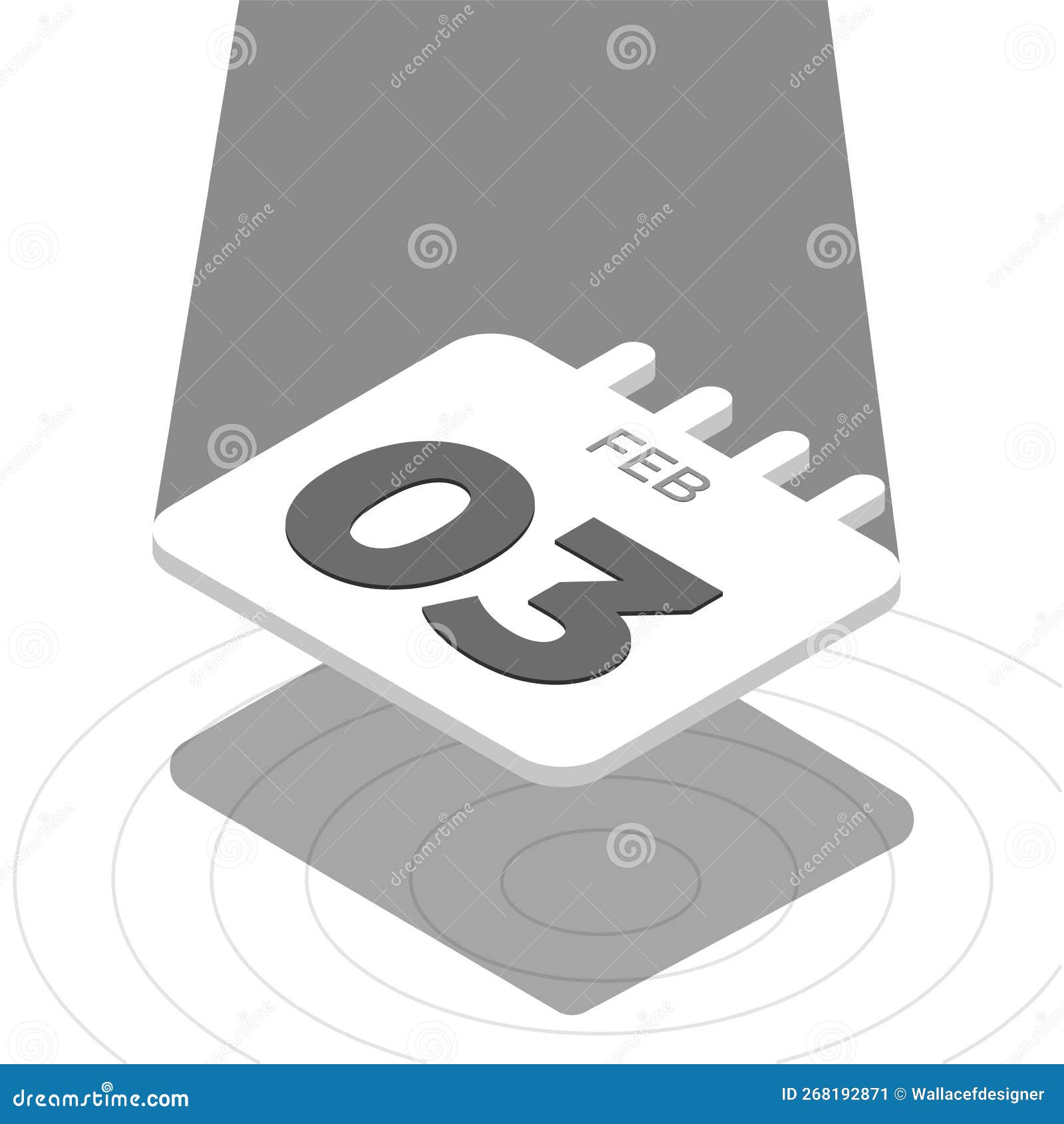 February 3 - Black and White 3D Calendar Floating with Spotlight Stock ...
