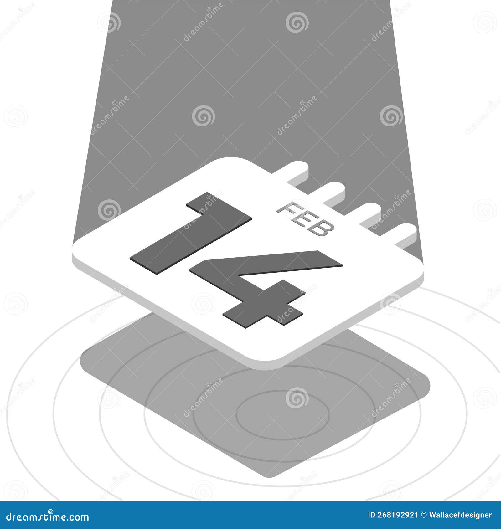 February 14 - Black and White 3D Calendar Floating with Spotlight Stock ...