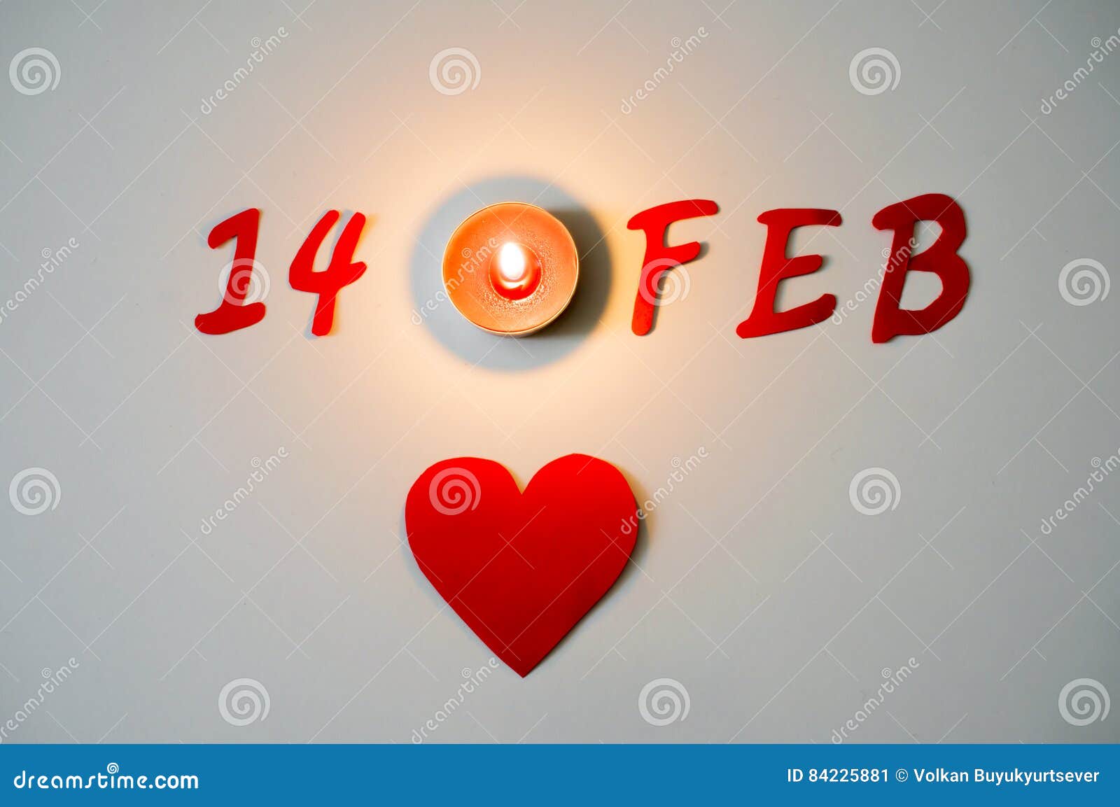 14 February Symbol and Candle Light Stock Image - Image of romance ...